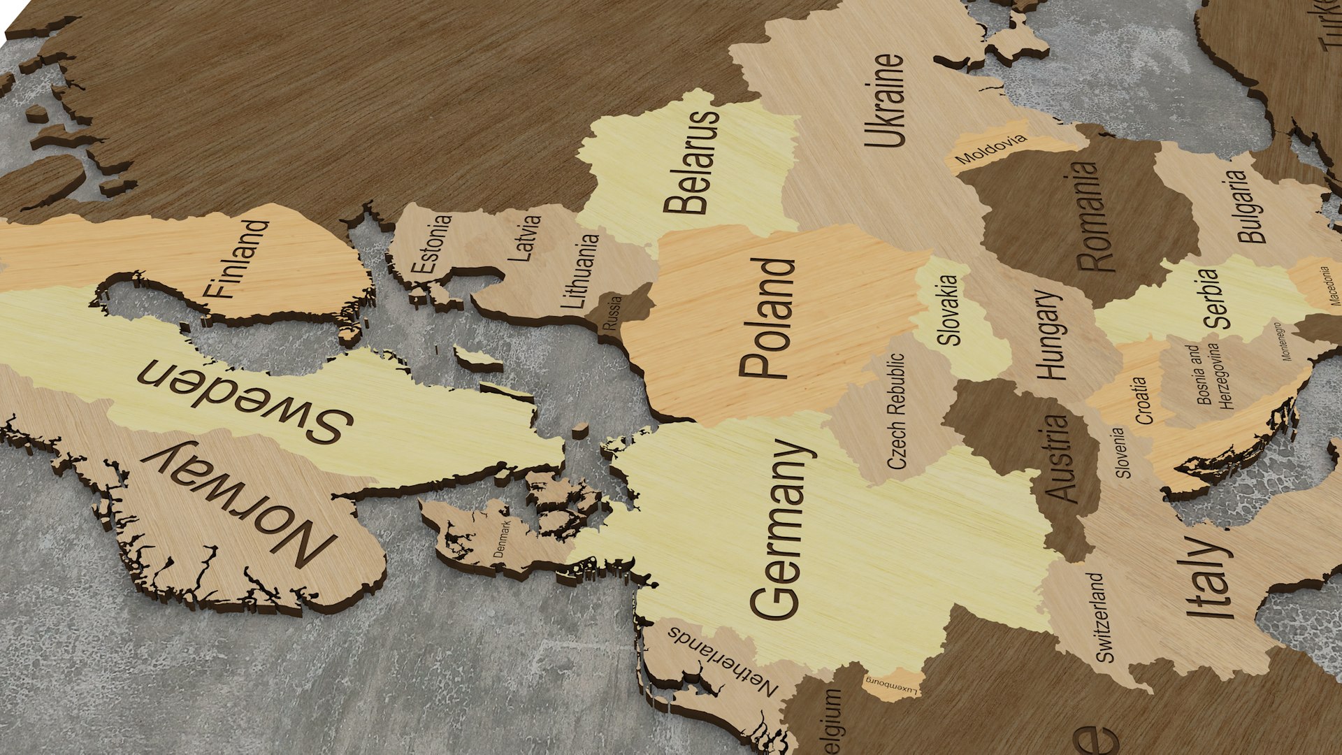 3D Europe Map With Names - TurboSquid 1907462