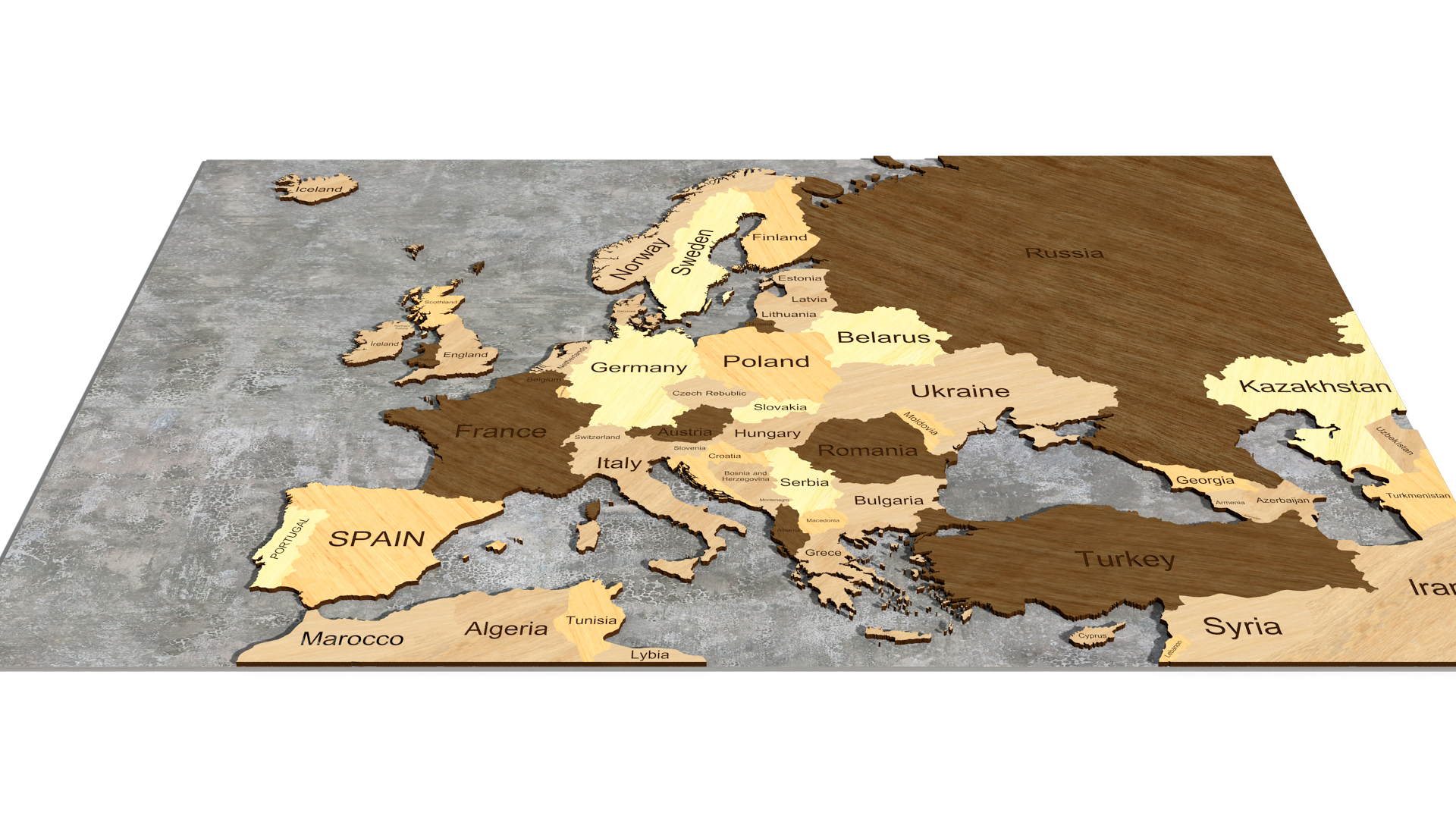 3D Europe Map With Names - TurboSquid 1907462