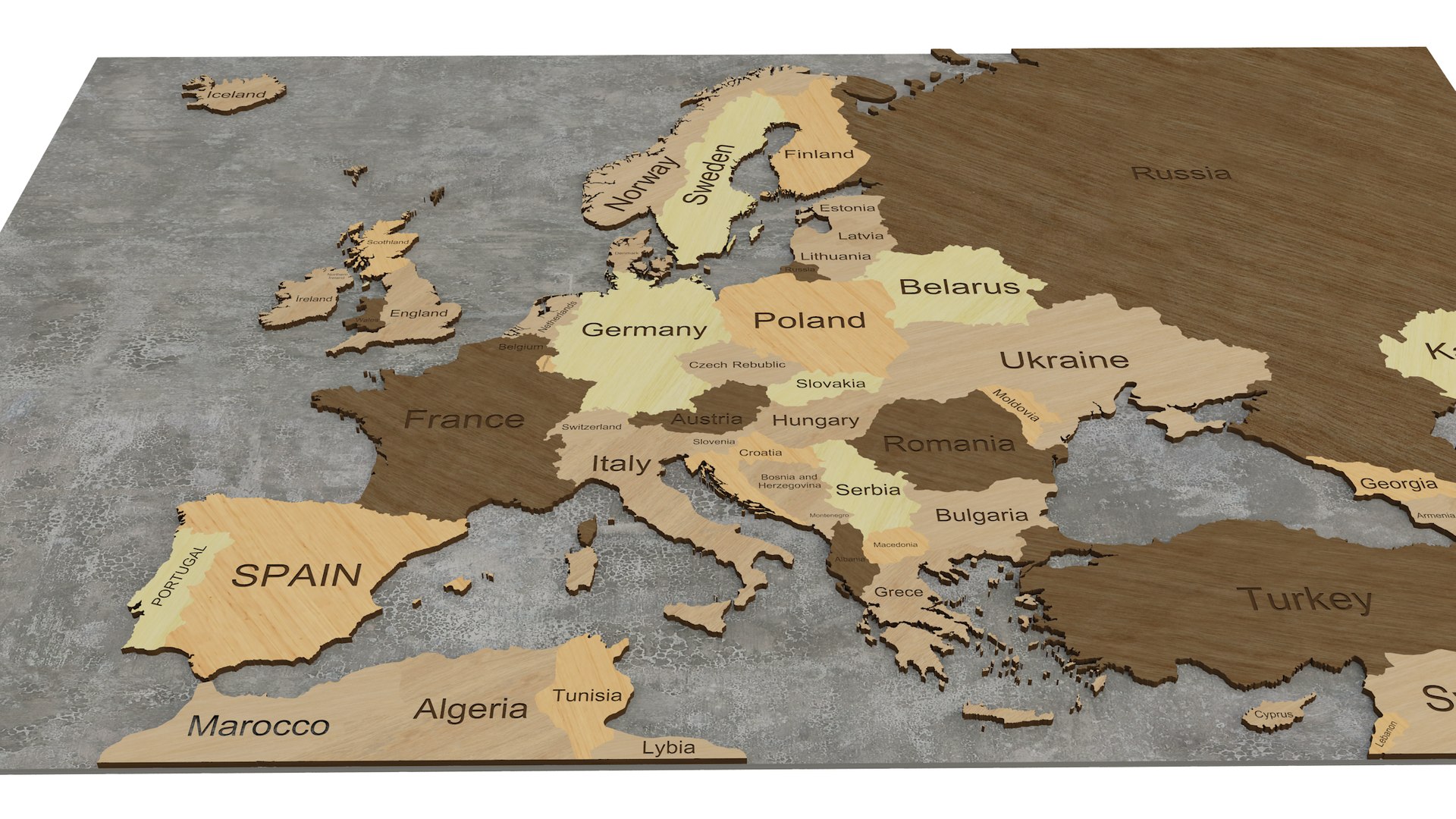 3D Europe Map With Names - TurboSquid 1907462