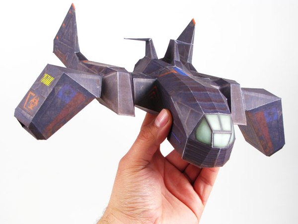 3d papercraft combat ship