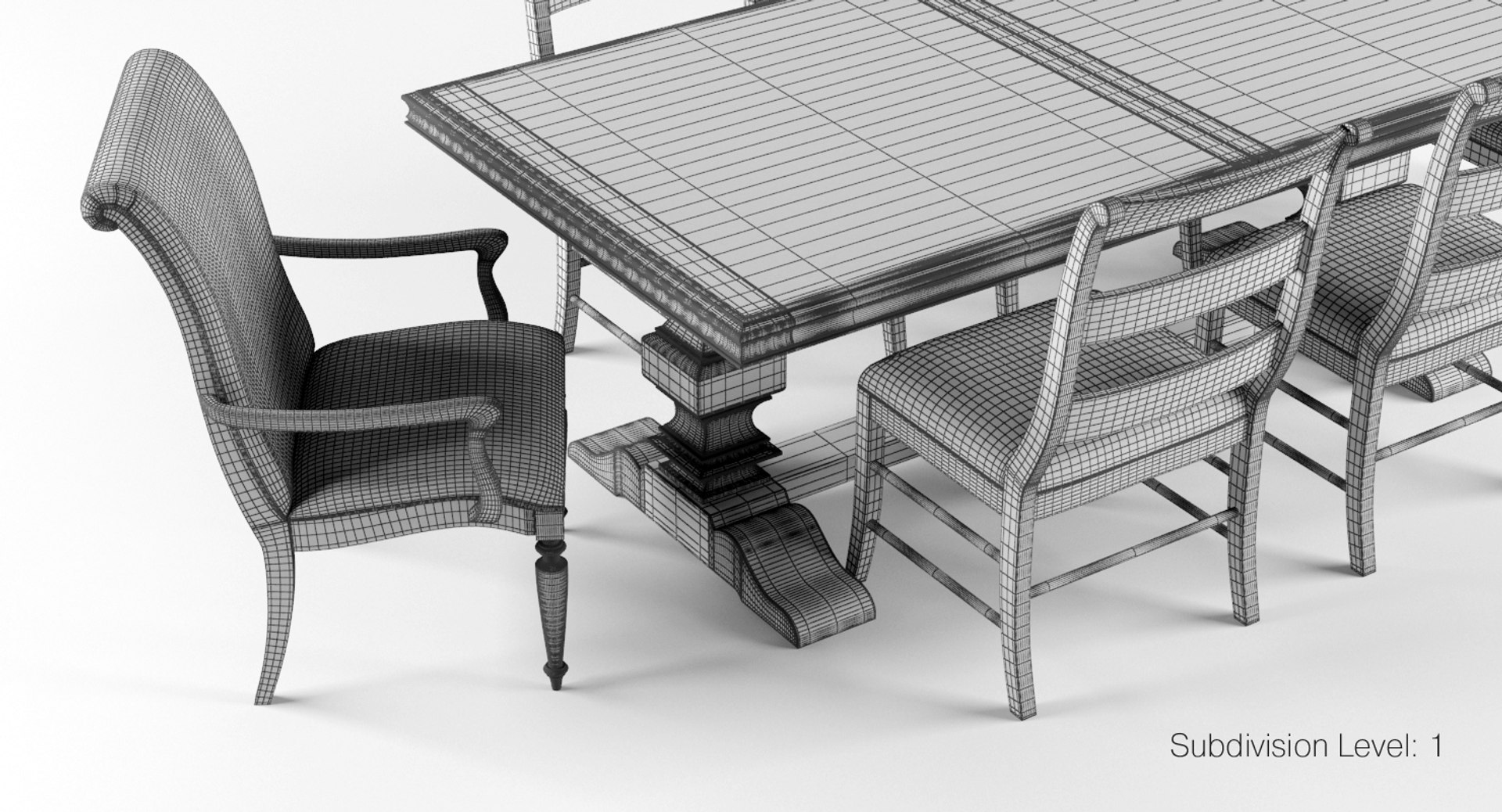 3d Model Of Archivist Trestle Table Upholstered