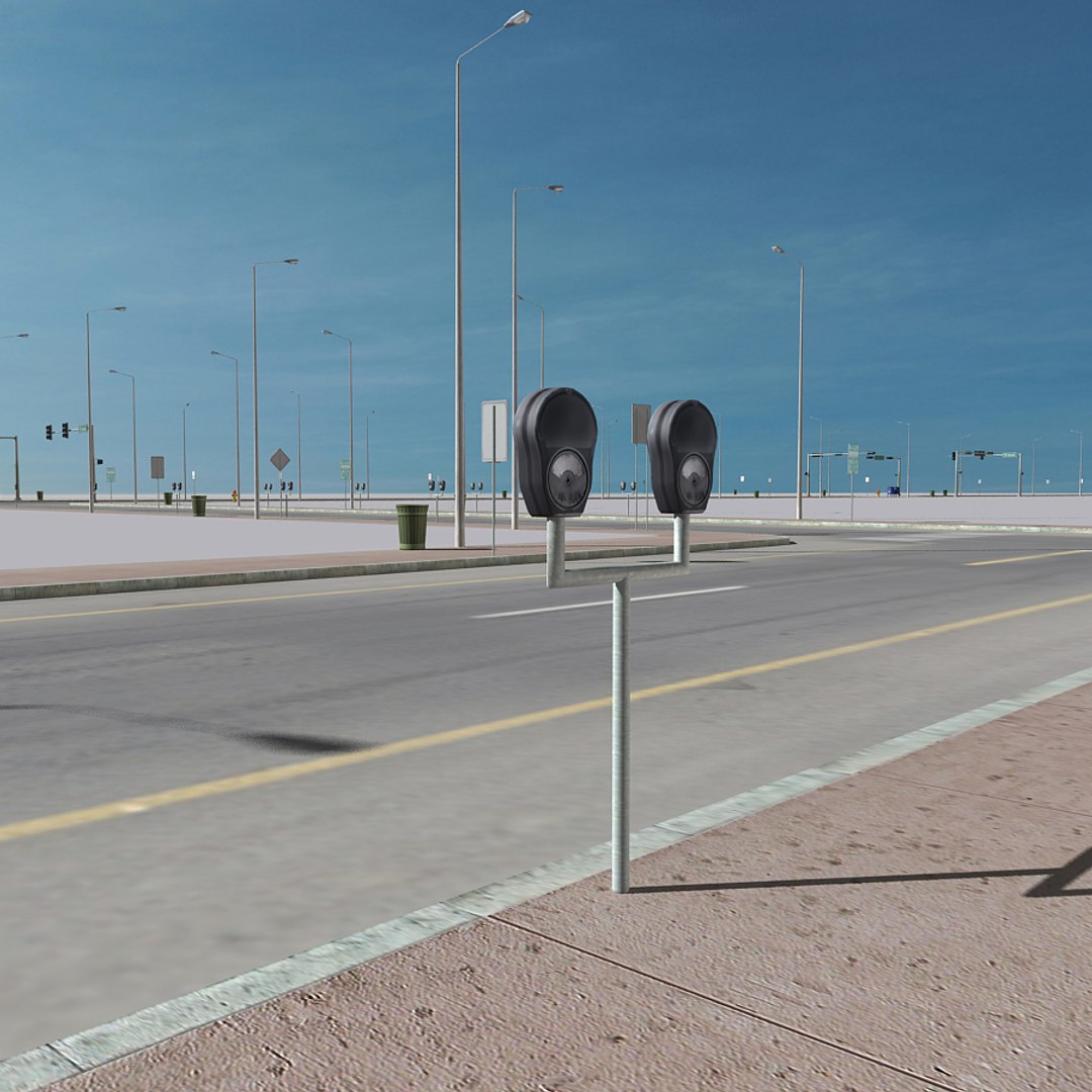 city crossroads street elements 3d max