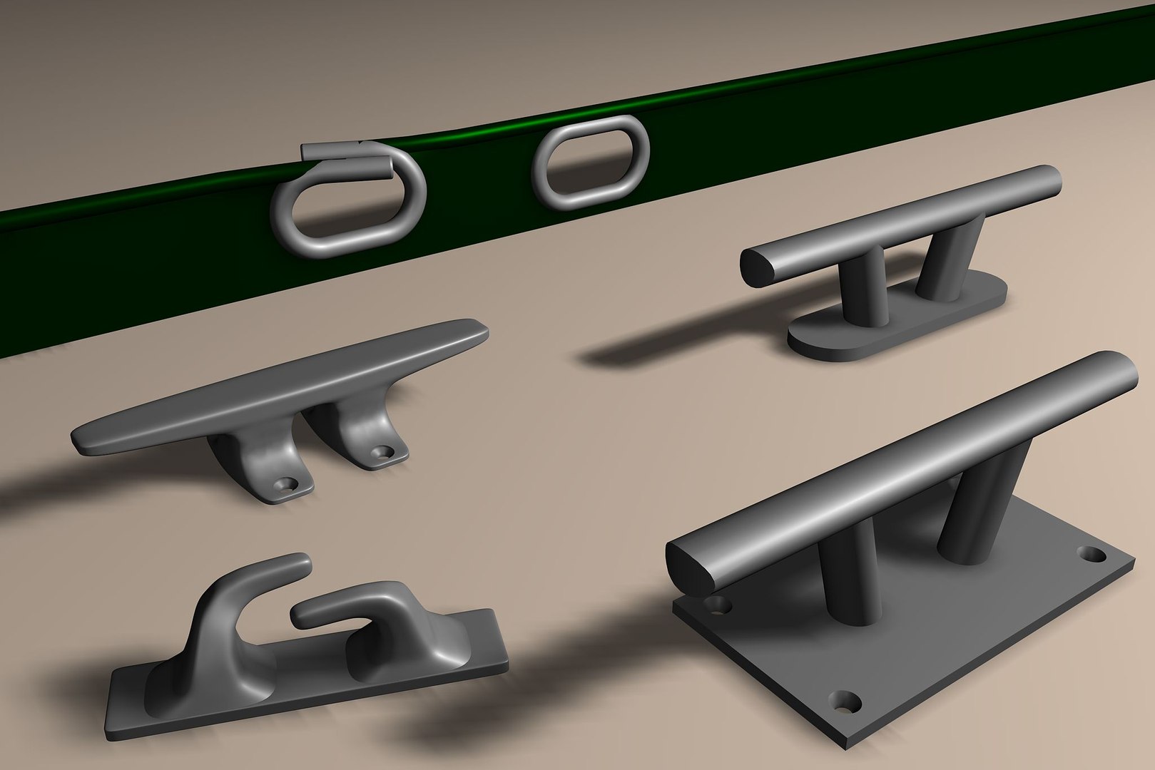 Set Cleats Boats 3d Model