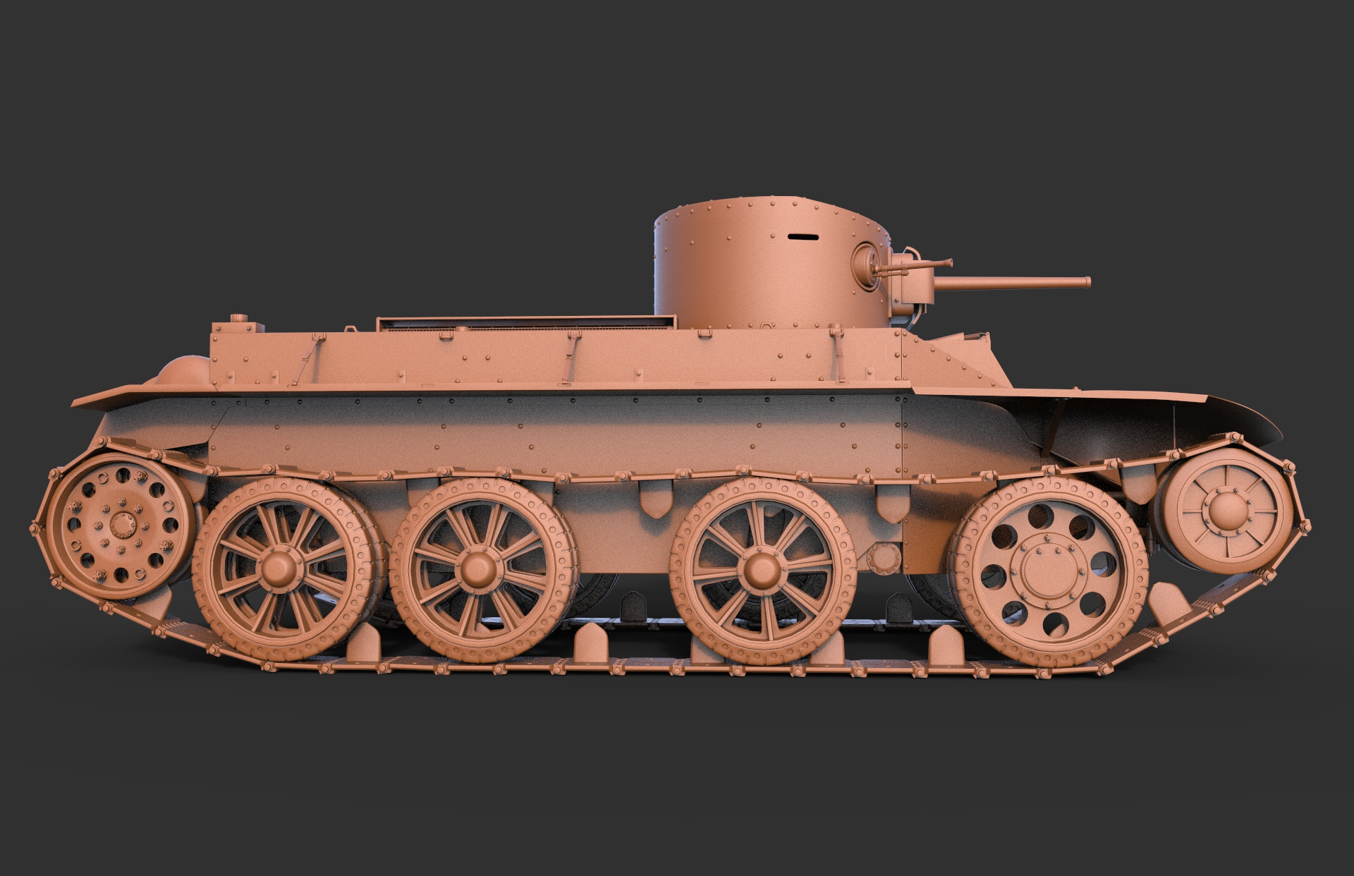 소련 탱크 BT-2 3D 모델 - TurboSquid 1713800