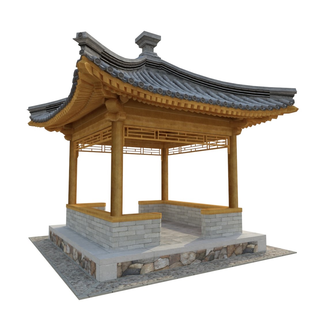 3D Model Qing Pavilion Corner - TurboSquid 1296910
