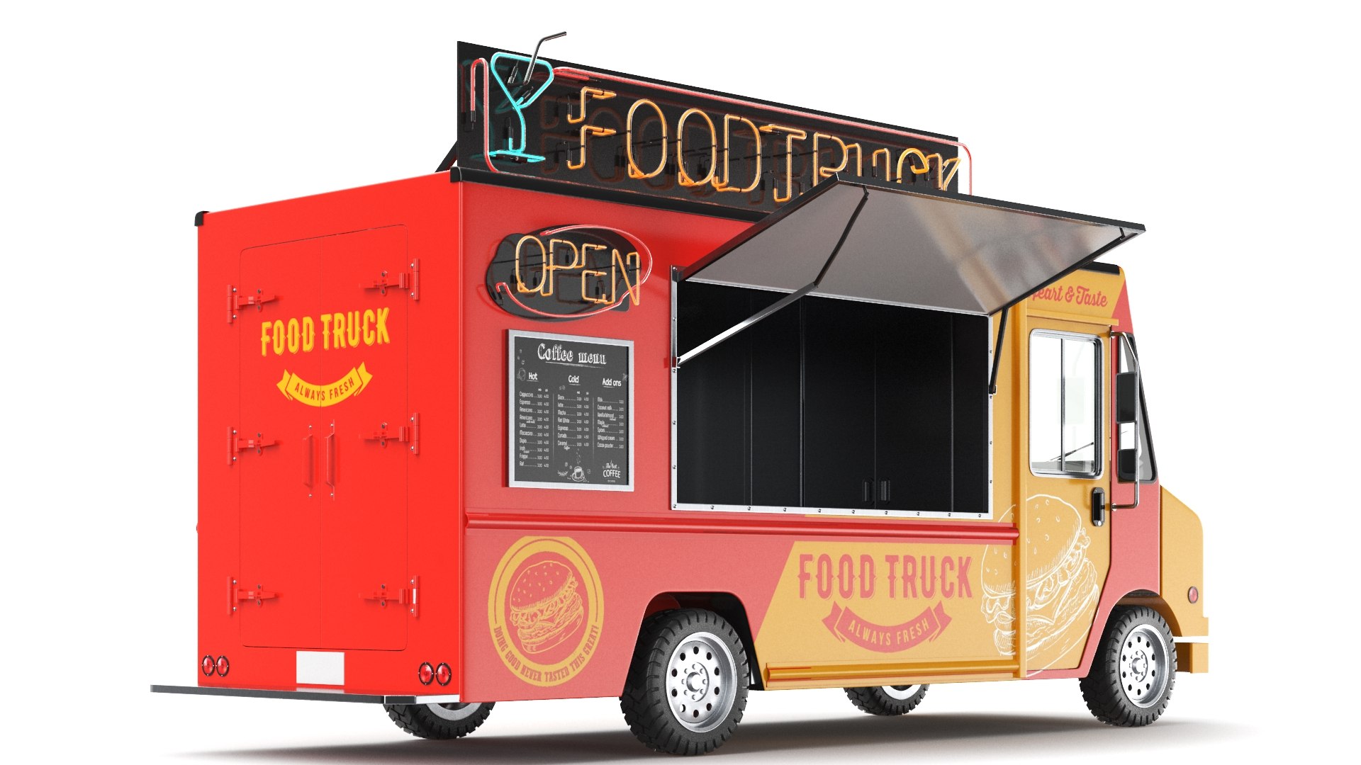 3D Detailed Food Truck And Cart - TurboSquid 2388067