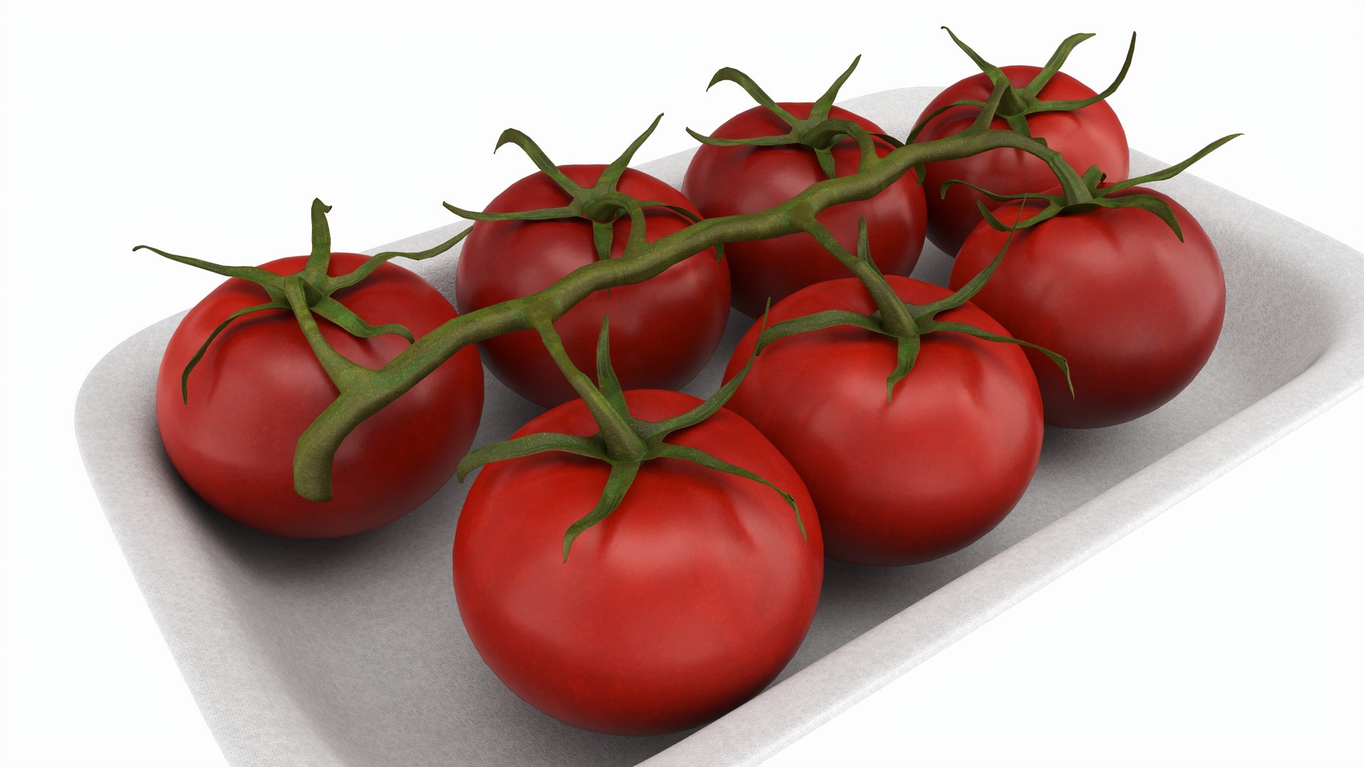 3D Model Tomatoes With Tray 01 - TurboSquid 2183698