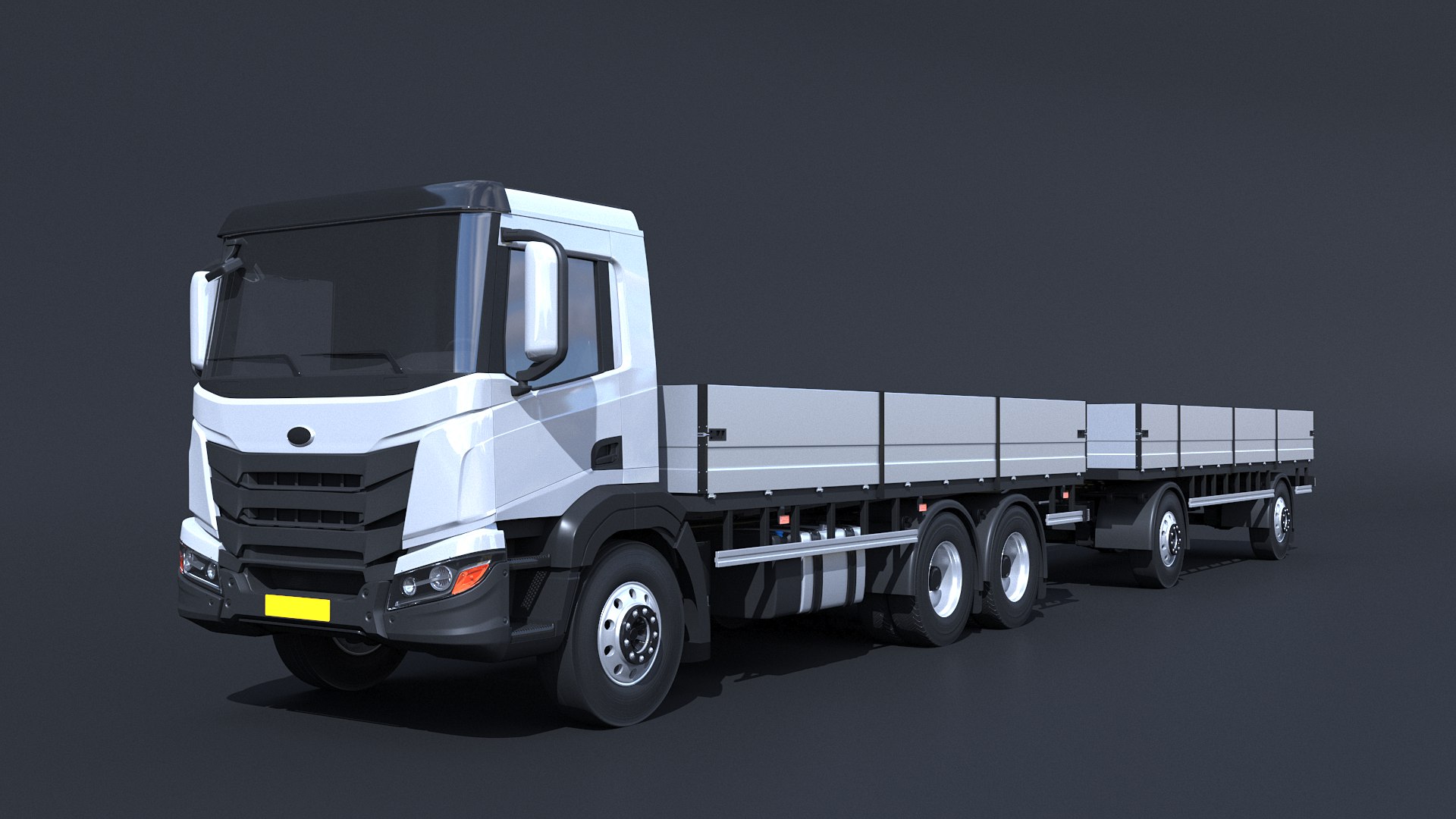3D Generic Cargo Truck With Trailer Model - TurboSquid 2025594