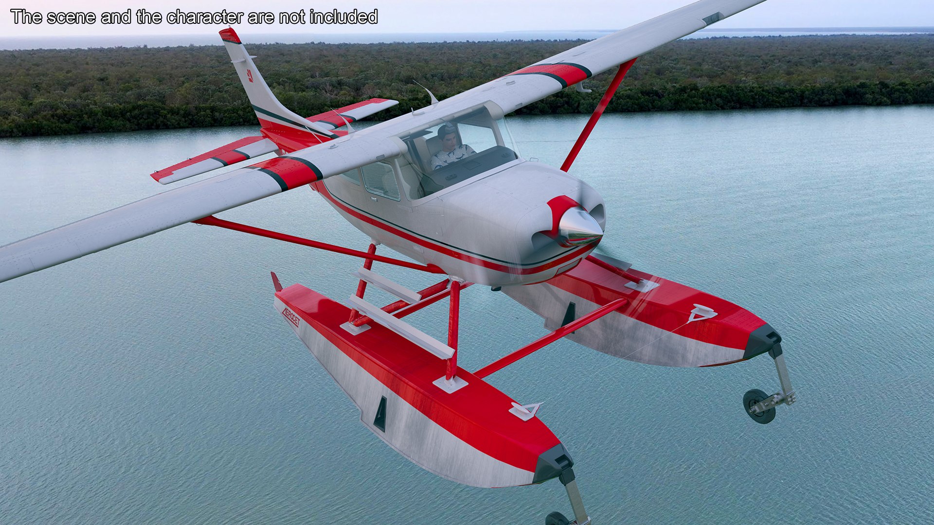 Seaplane Cessna 182 With Floats Rigged 3D - TurboSquid 2307405