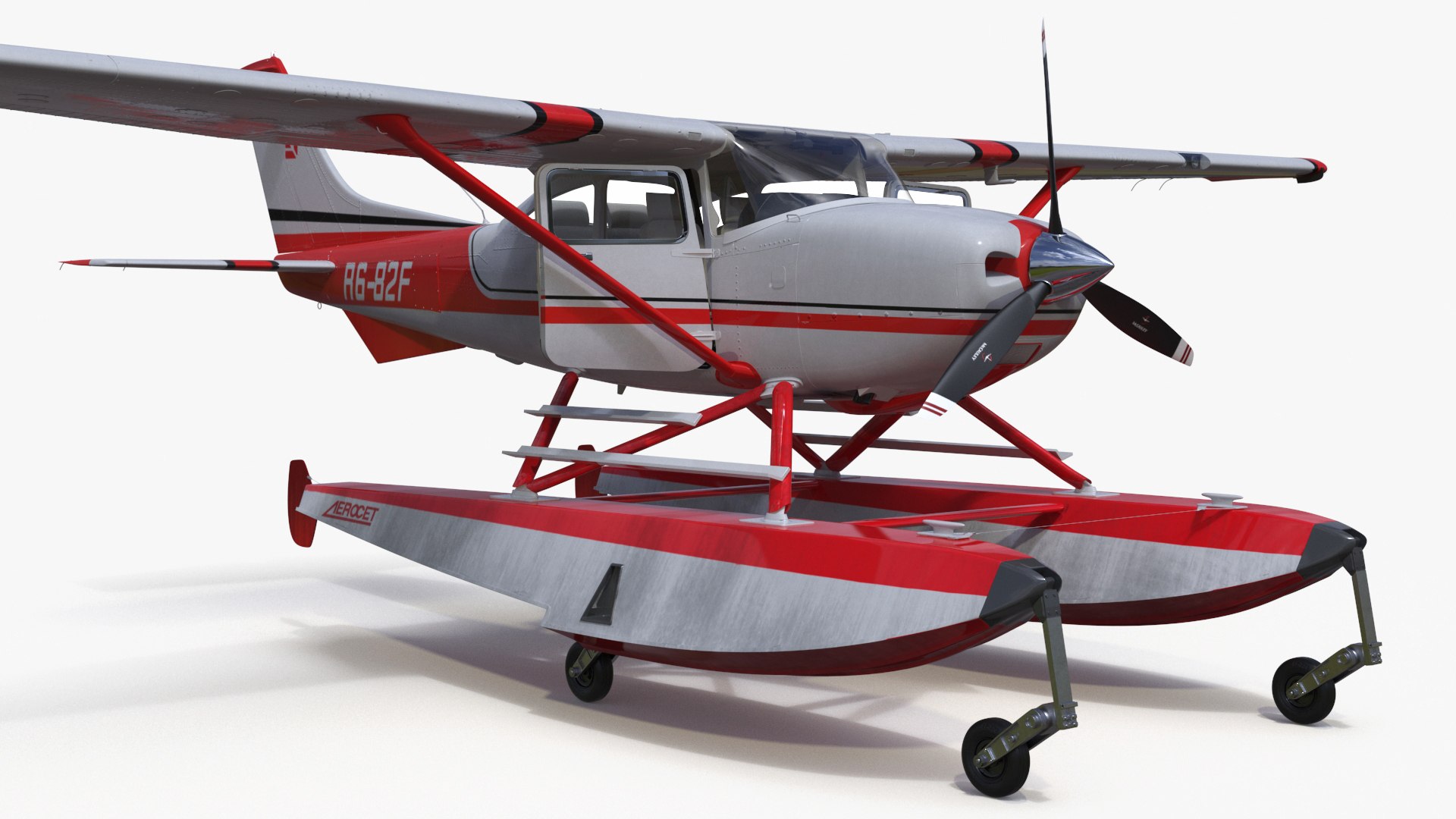 Seaplane Cessna 182 With Floats Rigged 3D - TurboSquid 2307405