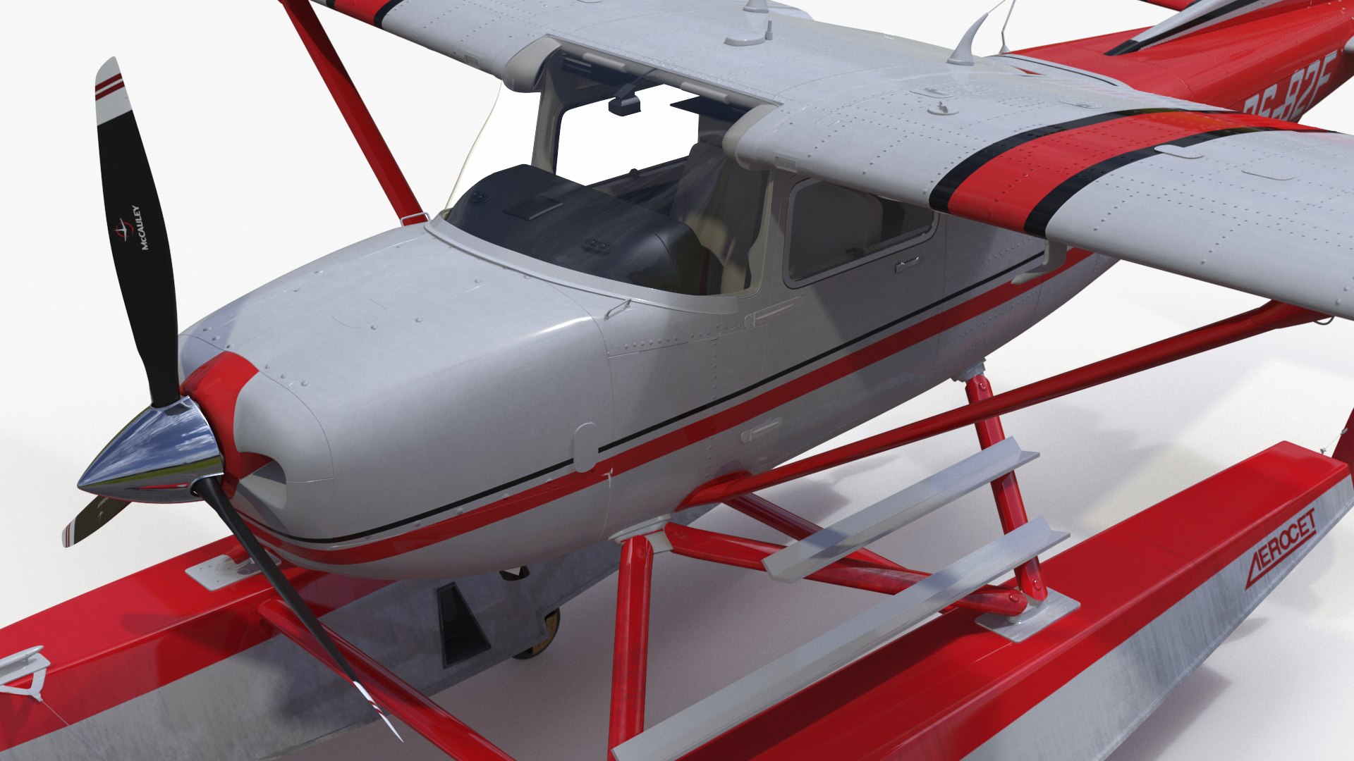 Seaplane Cessna 182 With Floats Rigged 3D - TurboSquid 2307405