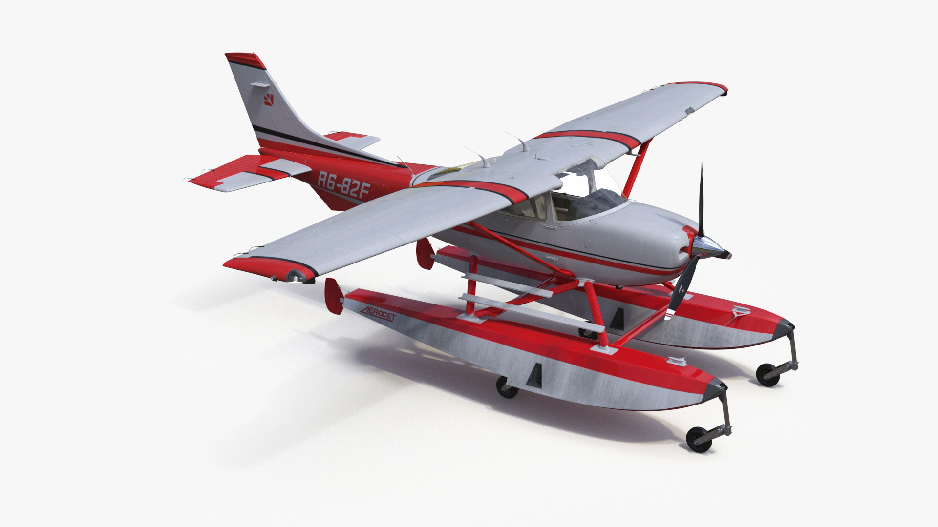 Seaplane Cessna 182 With Floats Rigged 3D - TurboSquid 2307405