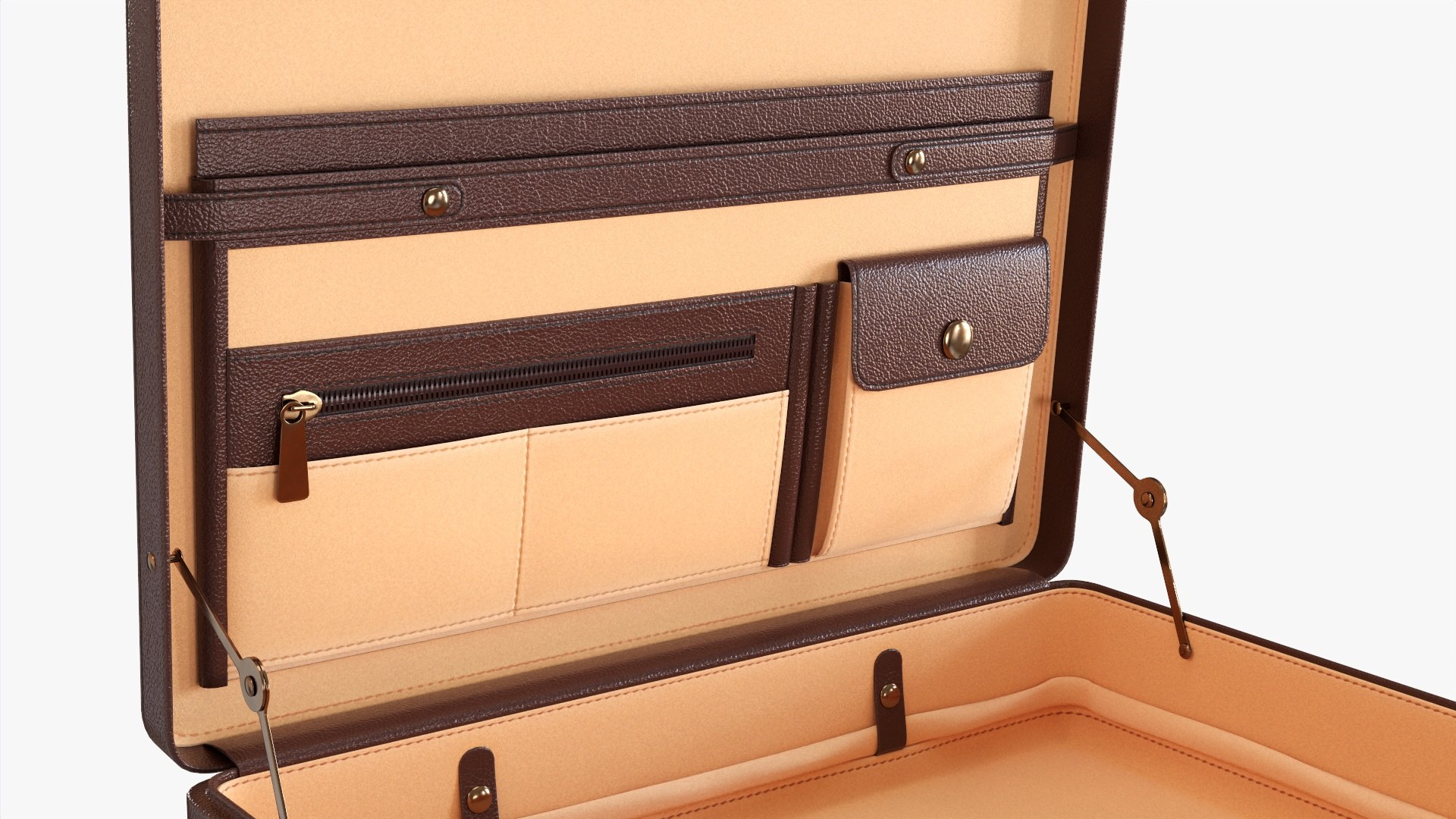 Leather Briefcase Open Model - TurboSquid 1842858