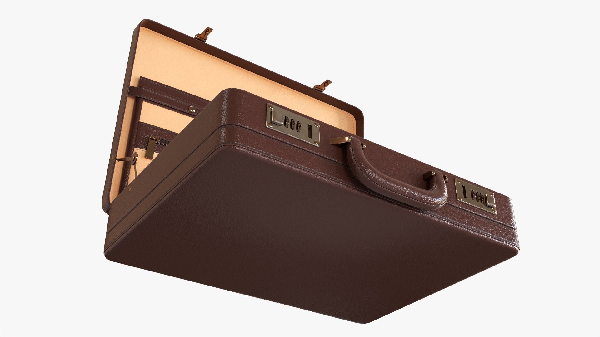 Leather Briefcase Open Model - TurboSquid 1842858