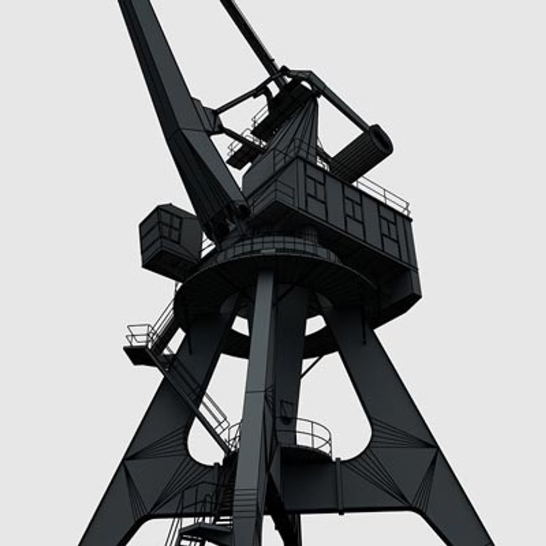 level luffing crane seaport 3d model