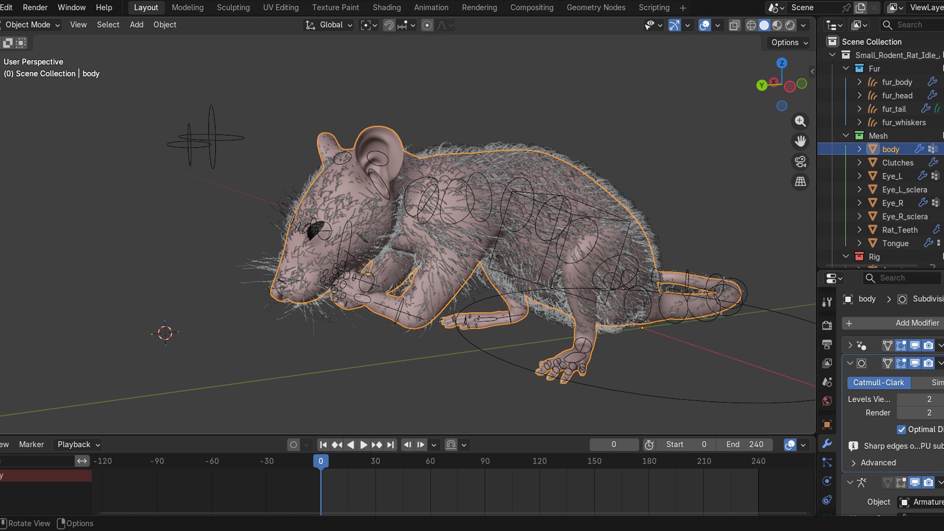 Small Rodent Rat Idle Animated Rigged For Blender Model - TurboSquid ...
