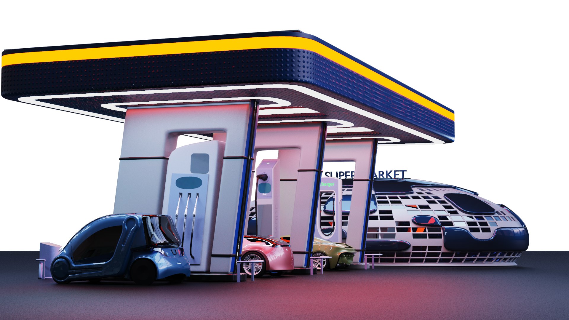 Fuel Station 3D Model - TurboSquid 2083596