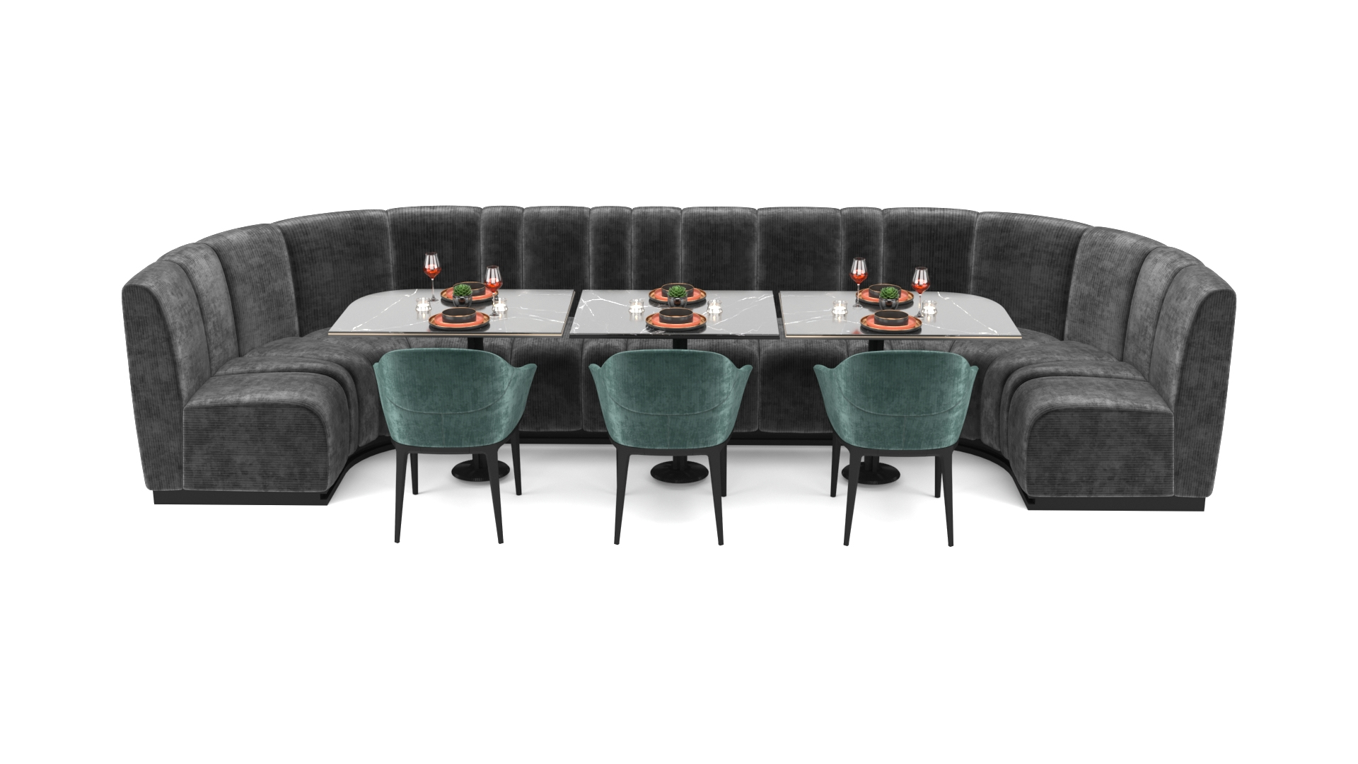 Restaurant Sofa U SHAPED Sofa Set 3D Model - TurboSquid 2329867