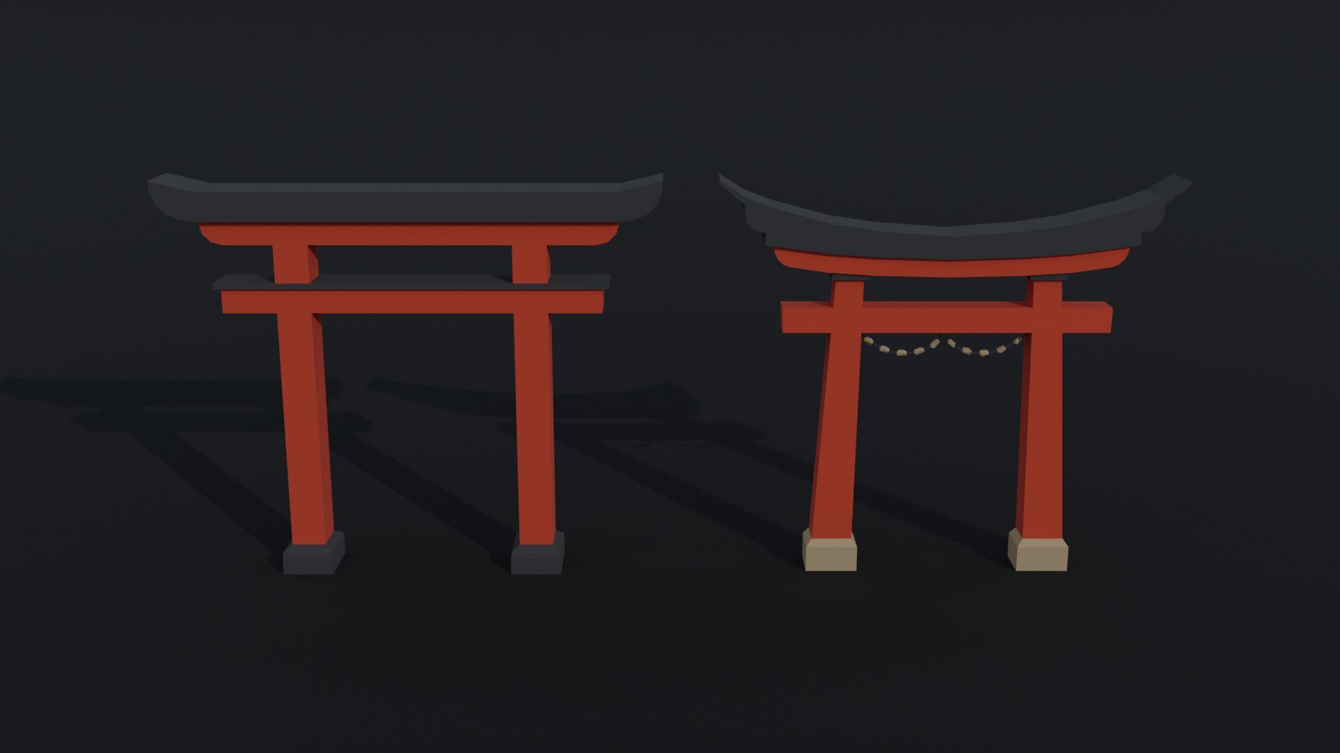 Low-poly Cartoon Torii Gate Polygonal Style 3D - TurboSquid 2232694
