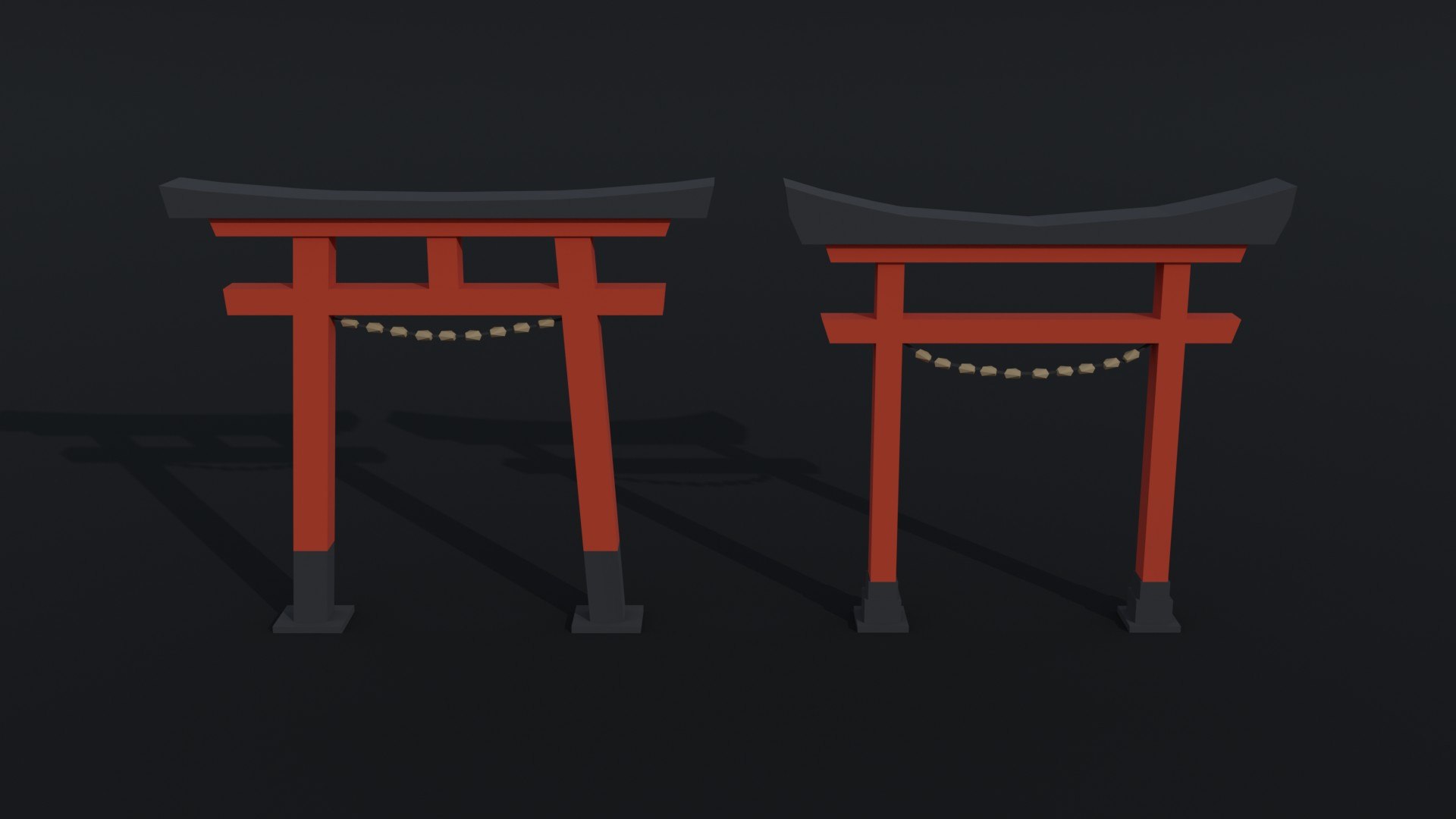 Low-poly Cartoon Torii Gate Polygonal Style 3D - TurboSquid 2232694