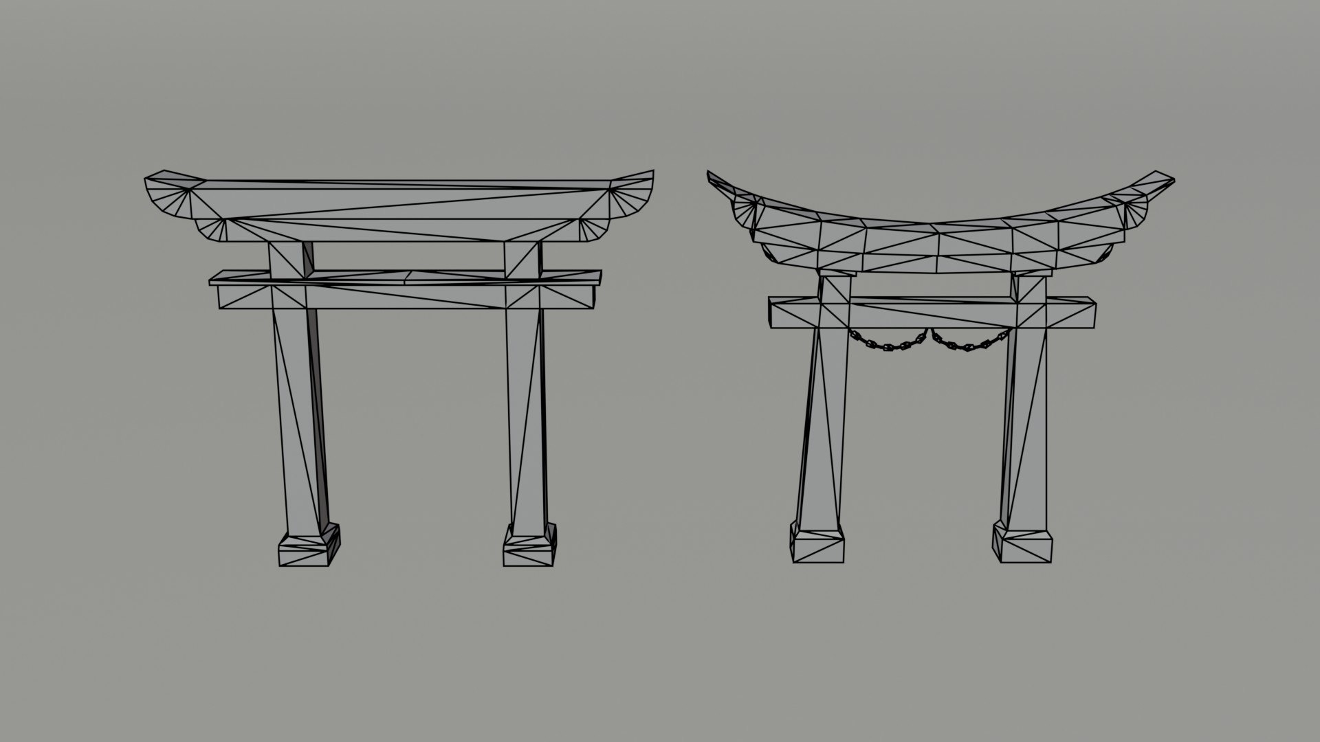 Low-poly Cartoon Torii Gate Polygonal Style 3D - TurboSquid 2232694