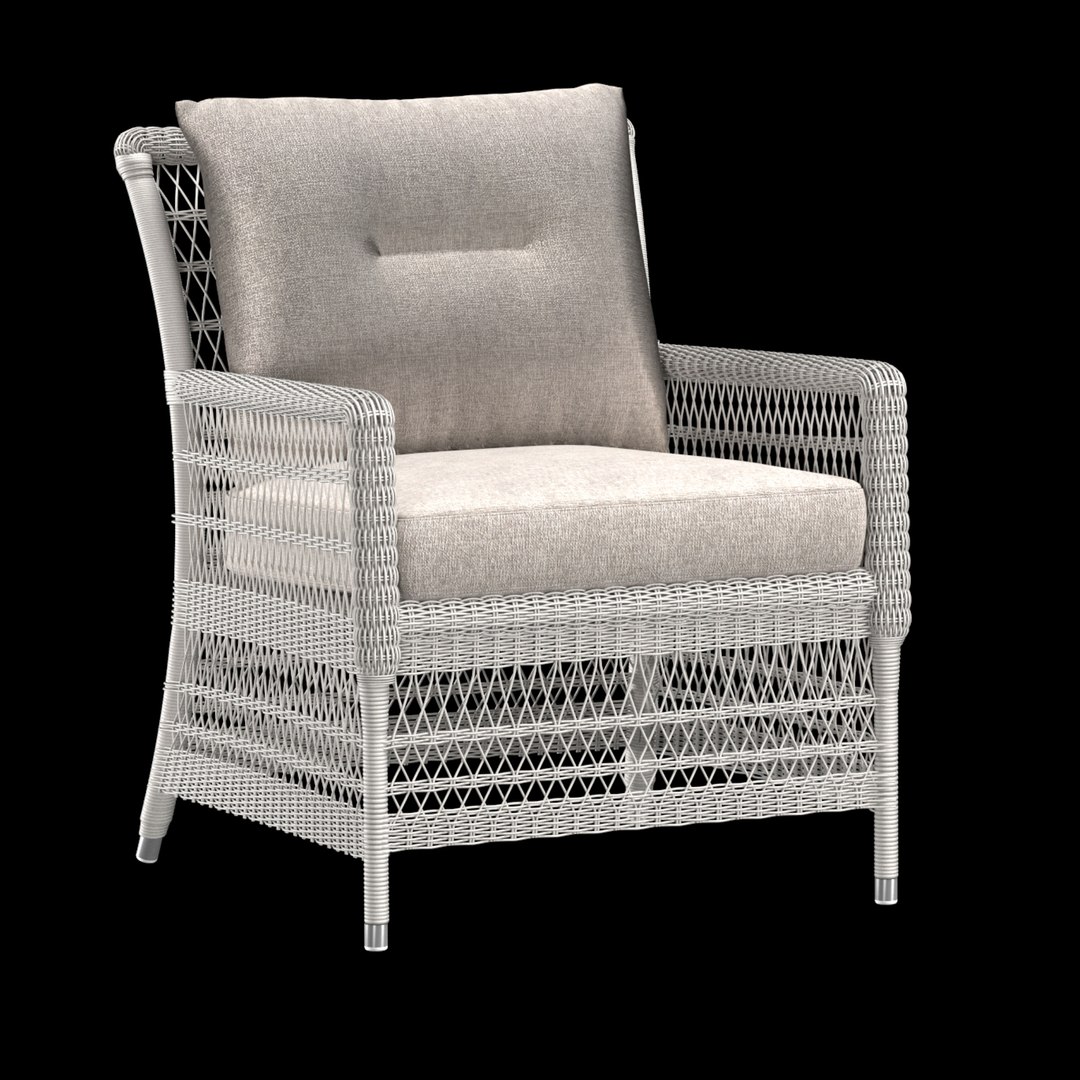 Hampton Wicker Dining Armchair 3D - TurboSquid 1864584