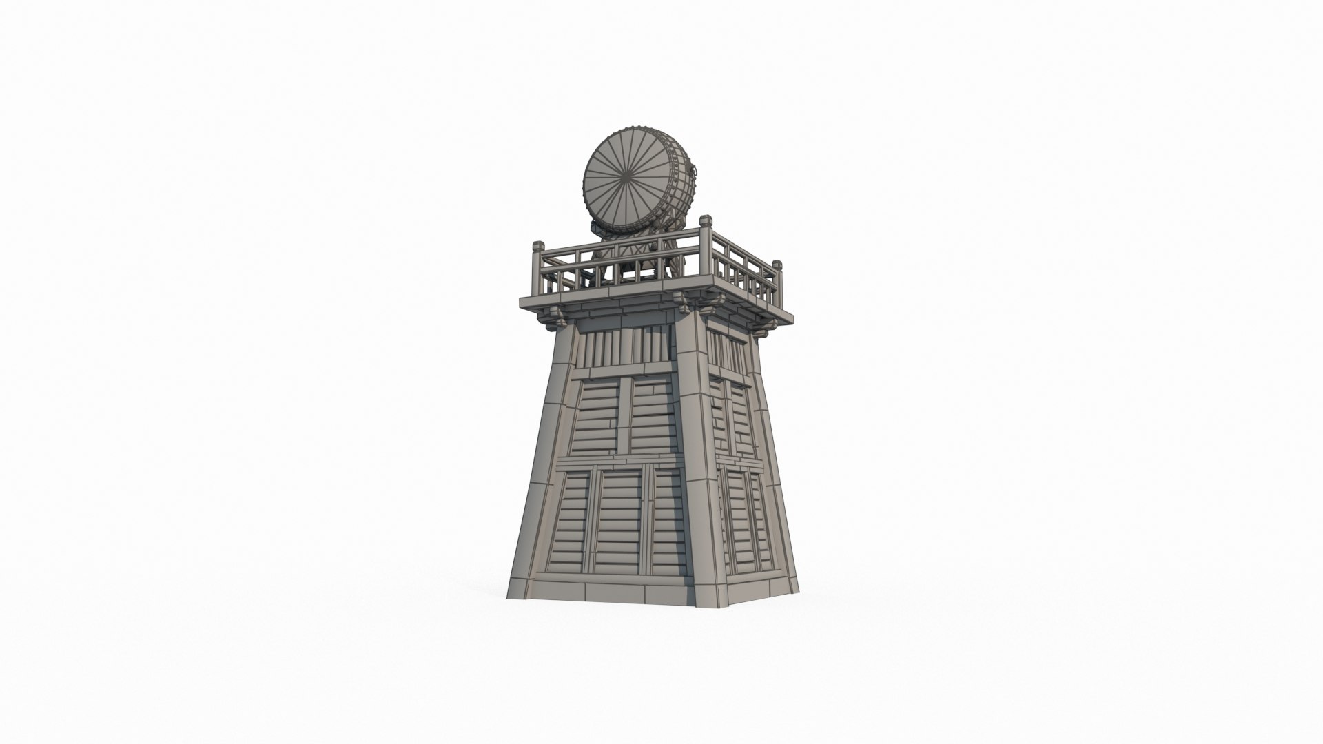 Asian Ancient Architecture Drum Arena 3D Model - TurboSquid 2307211