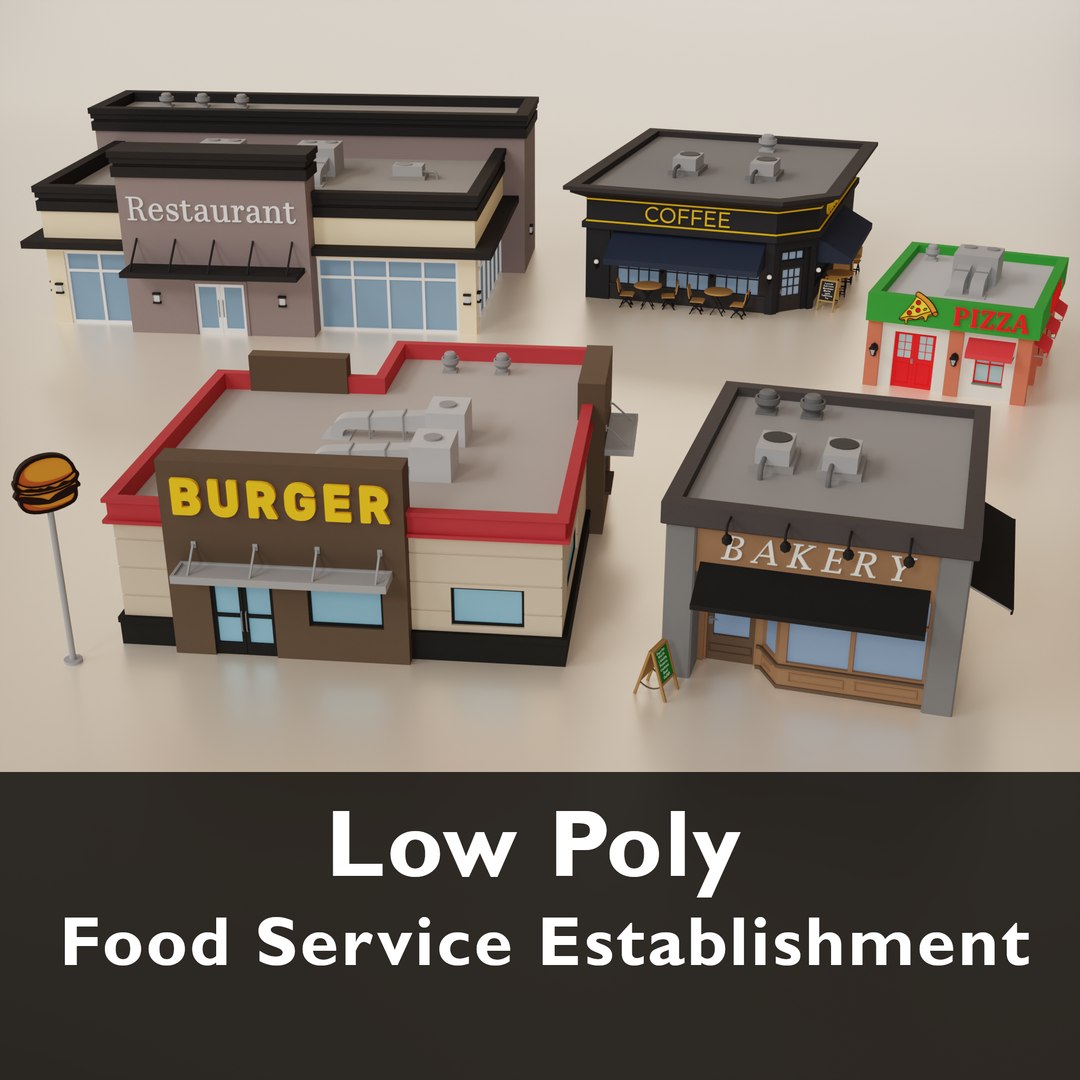 Food Service Establishment Lowpoly model - TurboSquid 2046155