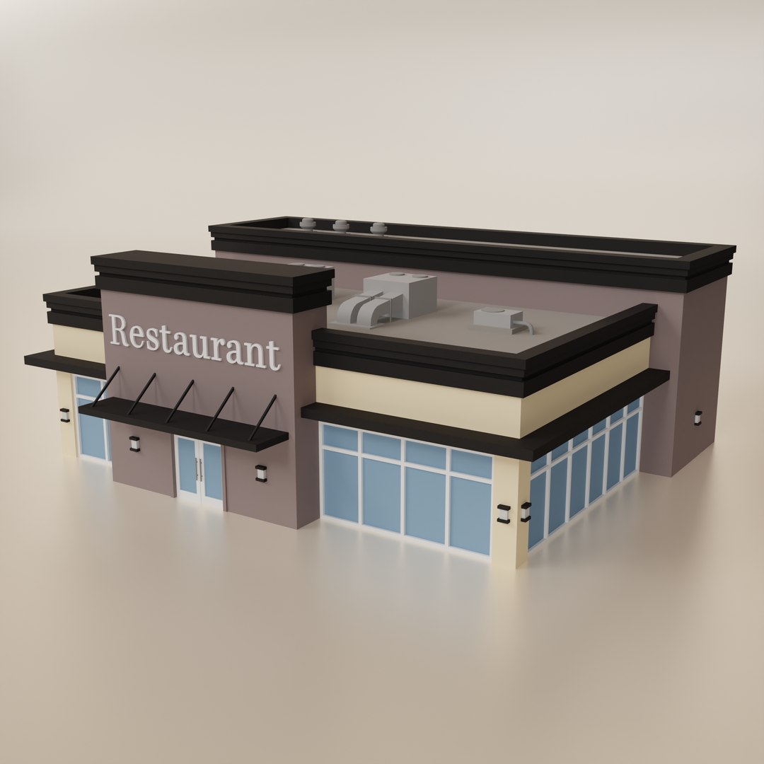Food Service Establishment Lowpoly model - TurboSquid 2046155