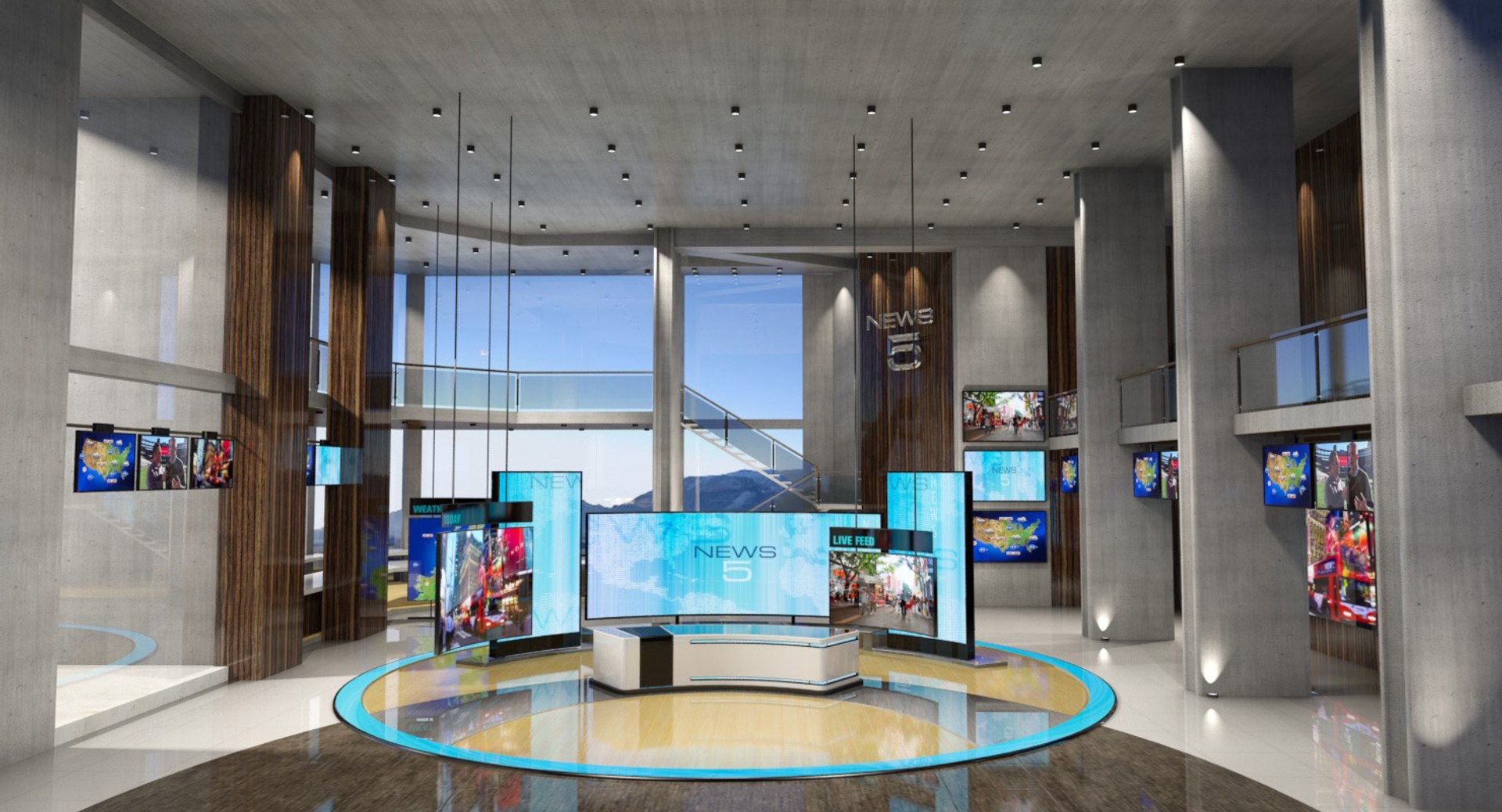 Virtual Set News Studio 3D Model - TurboSquid 1392791