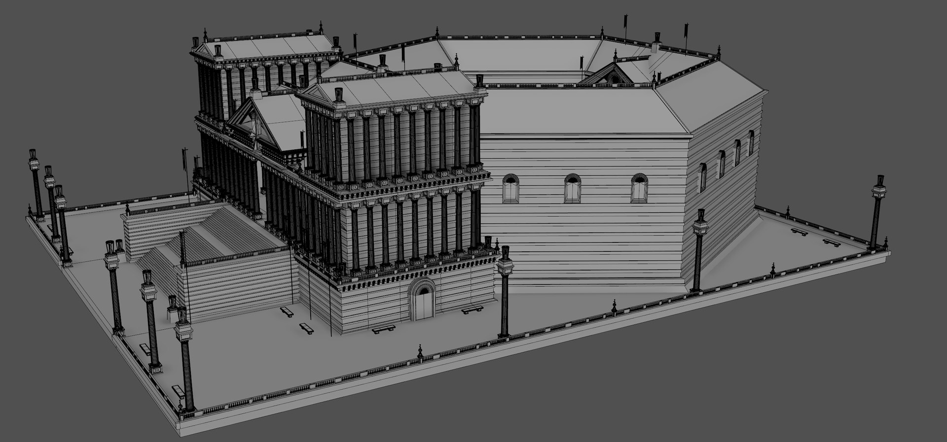 Classic Roman Building Model - TurboSquid 2288849