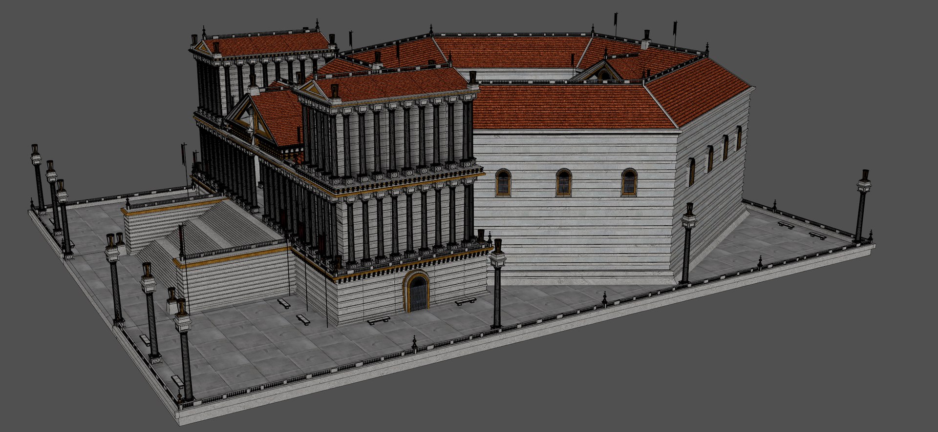 Classic Roman Building Model - TurboSquid 2288849