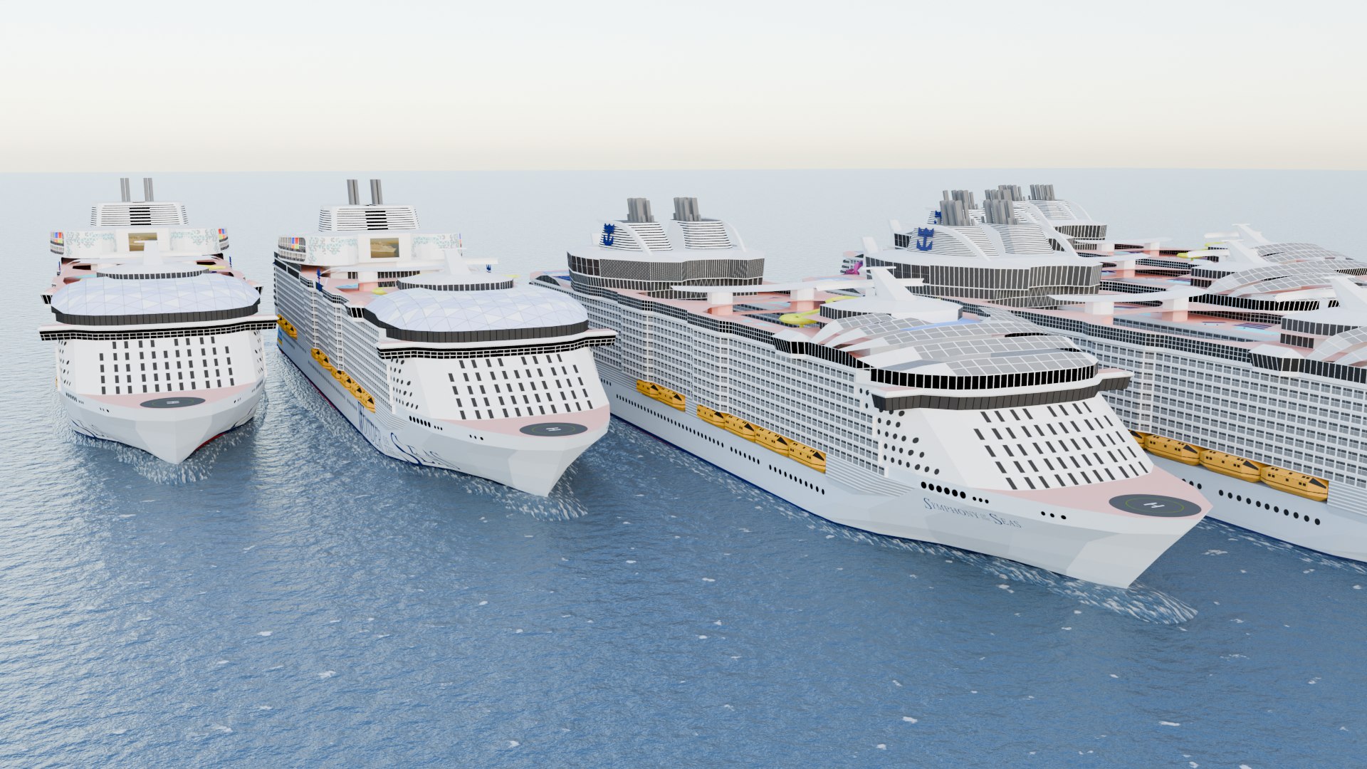 Oasis Class Cruise Ships Full Set Low Poly 3D Model - TurboSquid 2188382