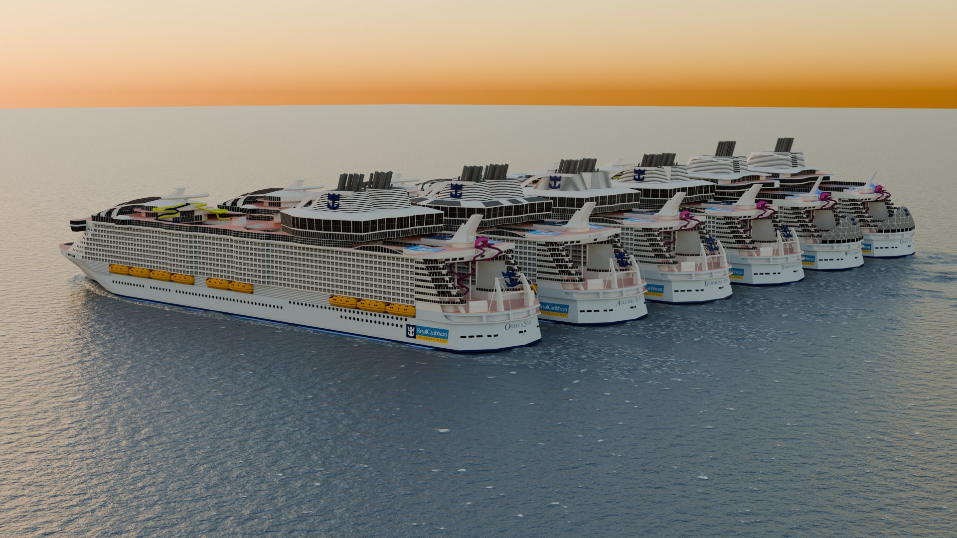 Oasis Class Cruise Ships Full Set Low Poly 3D Model - TurboSquid 2188382