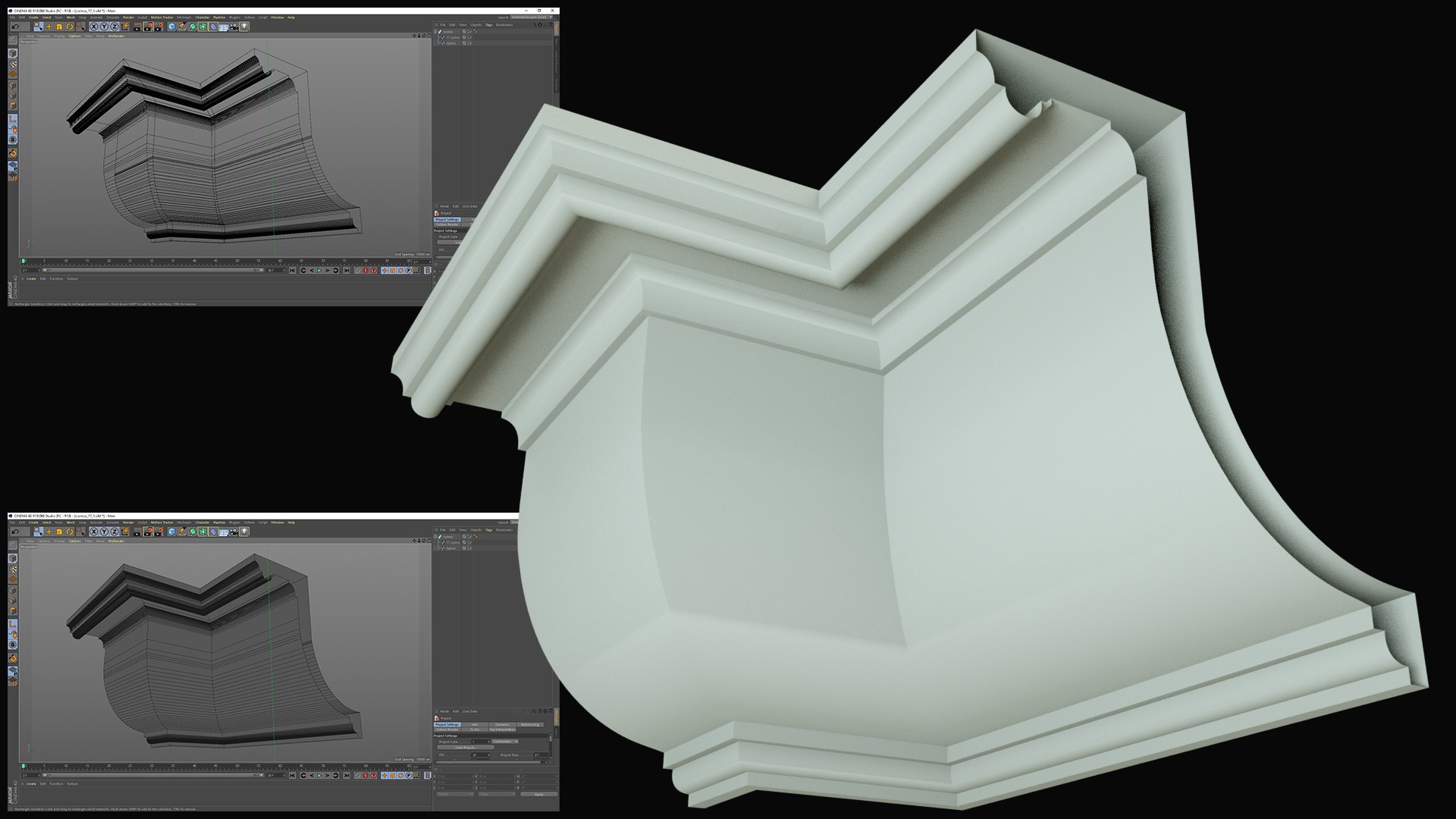 Molding cornice 3D model - TurboSquid 1401972