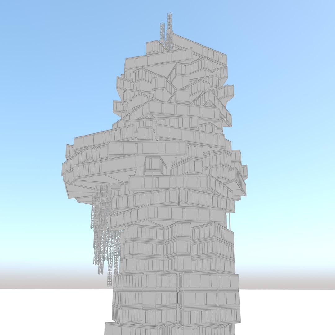 Mega Building - Container Style 02 3D Model - TurboSquid 1840415