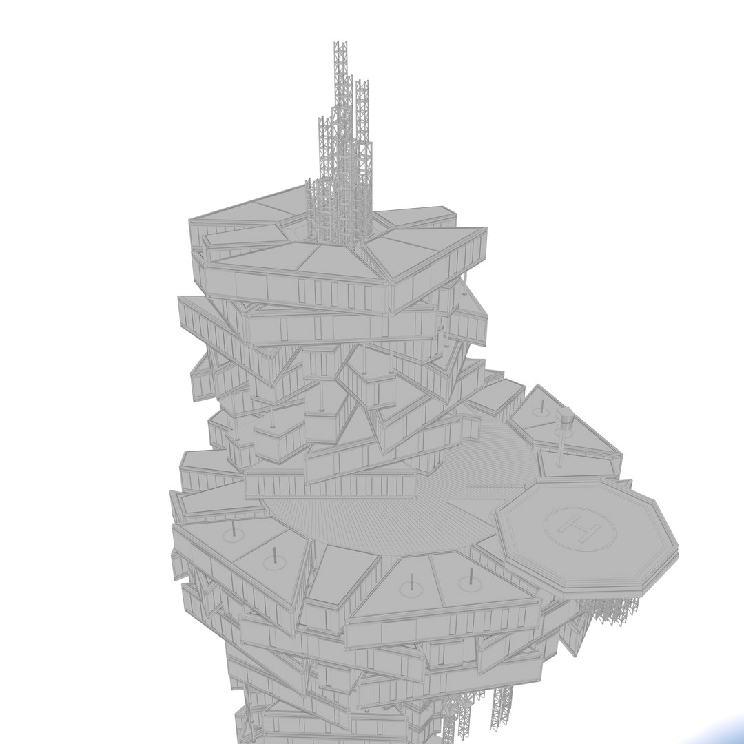 Mega Building - Container Style 02 3D Model - TurboSquid 1840415