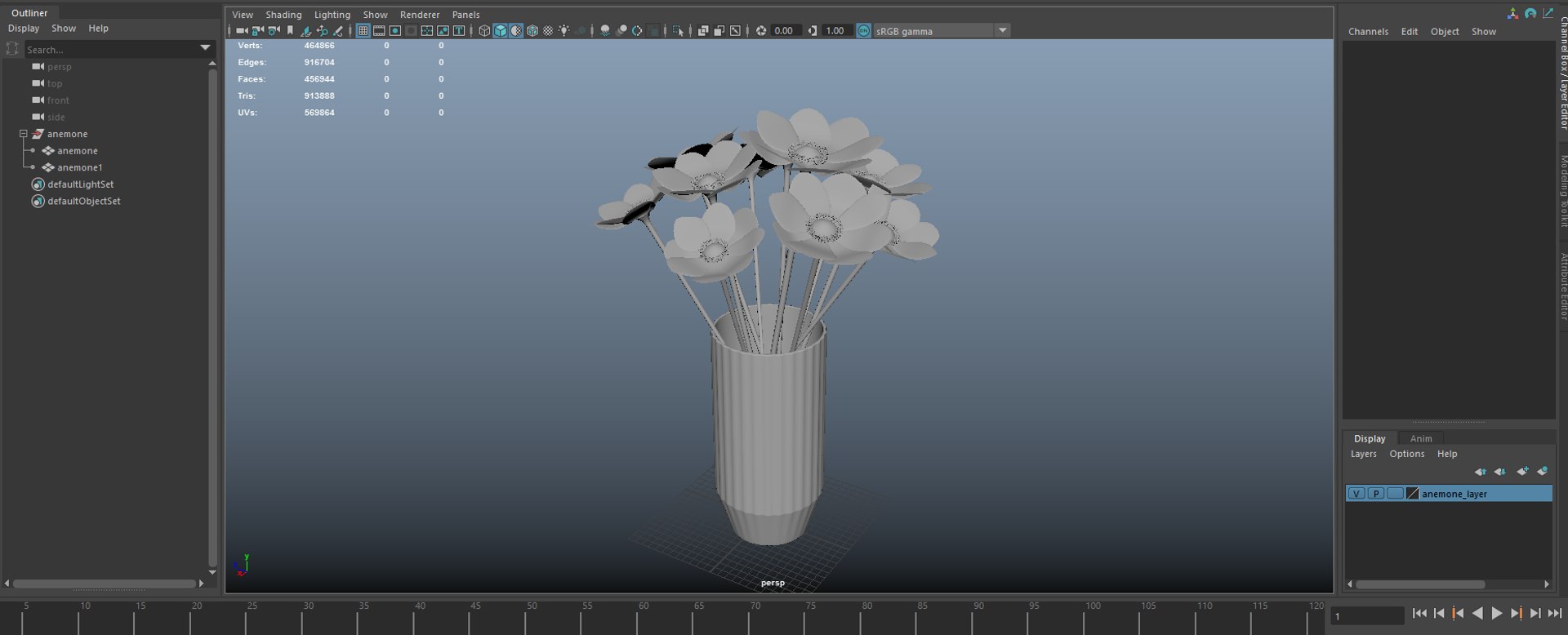 3D Flower Anemone - TurboSquid 1618655
