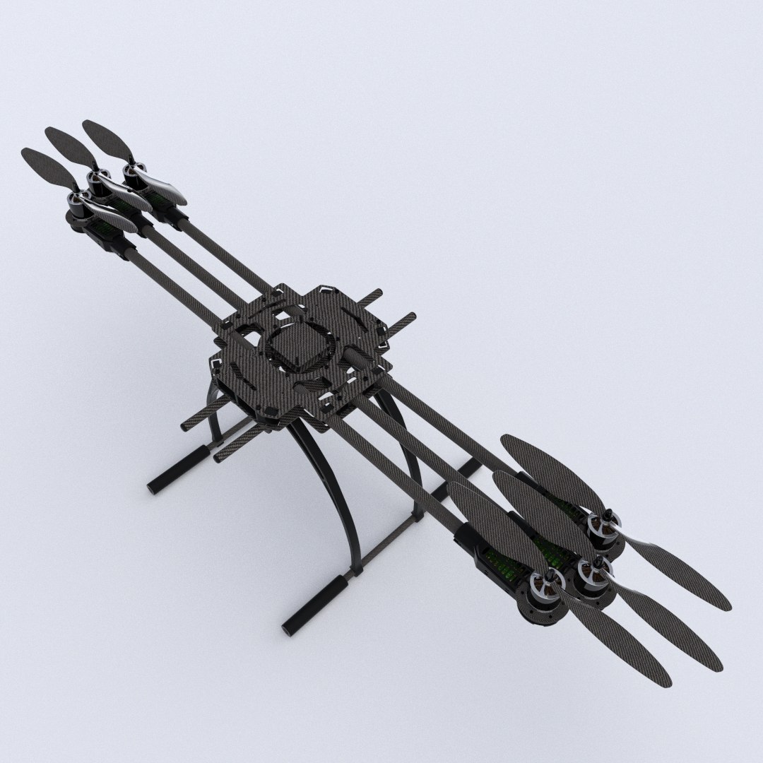 Hexacopter Hexa 3d Fbx