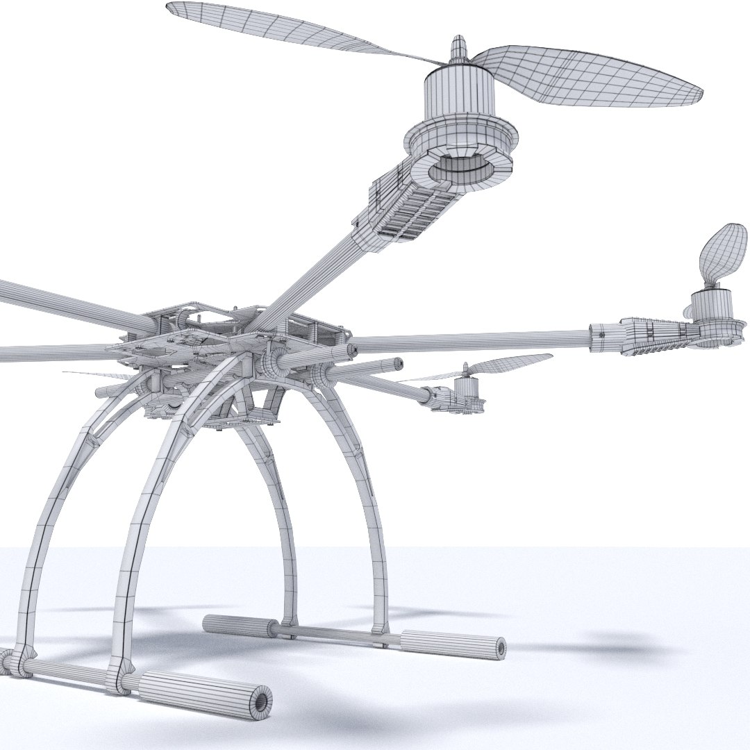 Hexacopter Hexa 3d Fbx