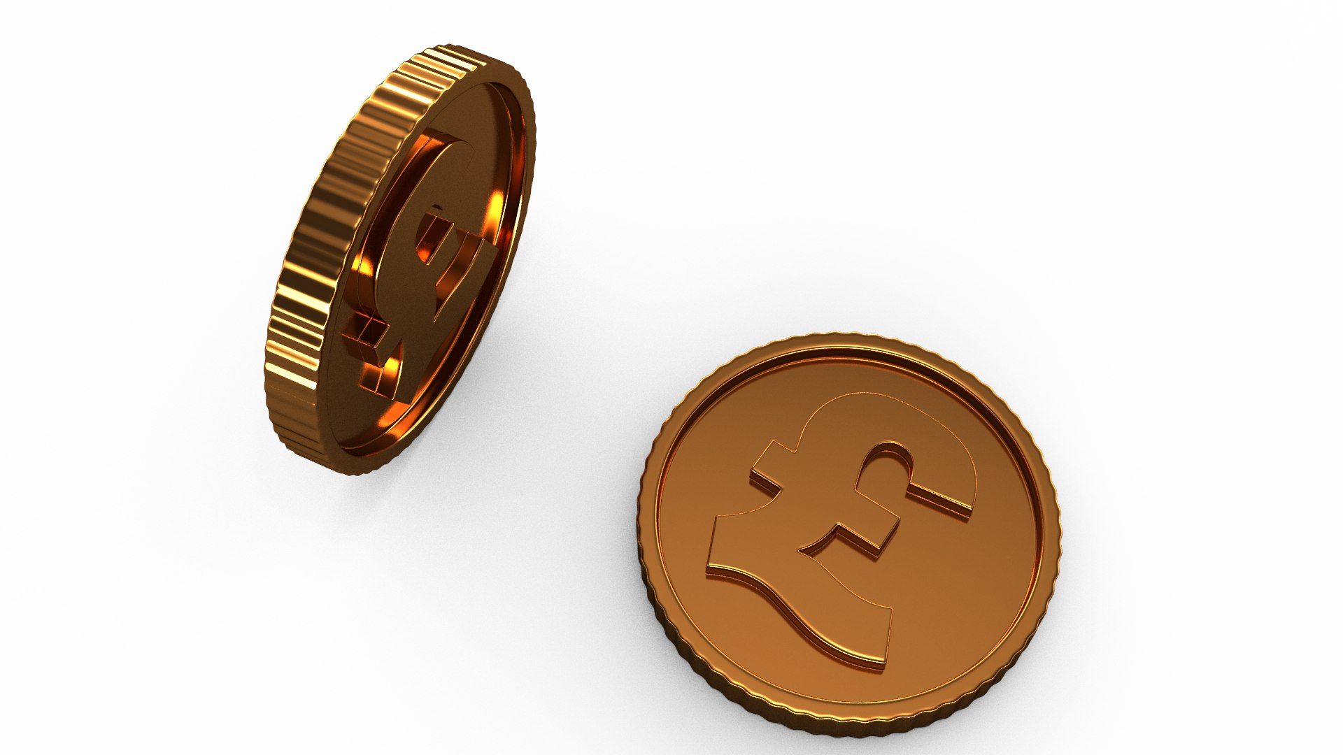 Golden Coin Pound 3D Model - TurboSquid 1654450