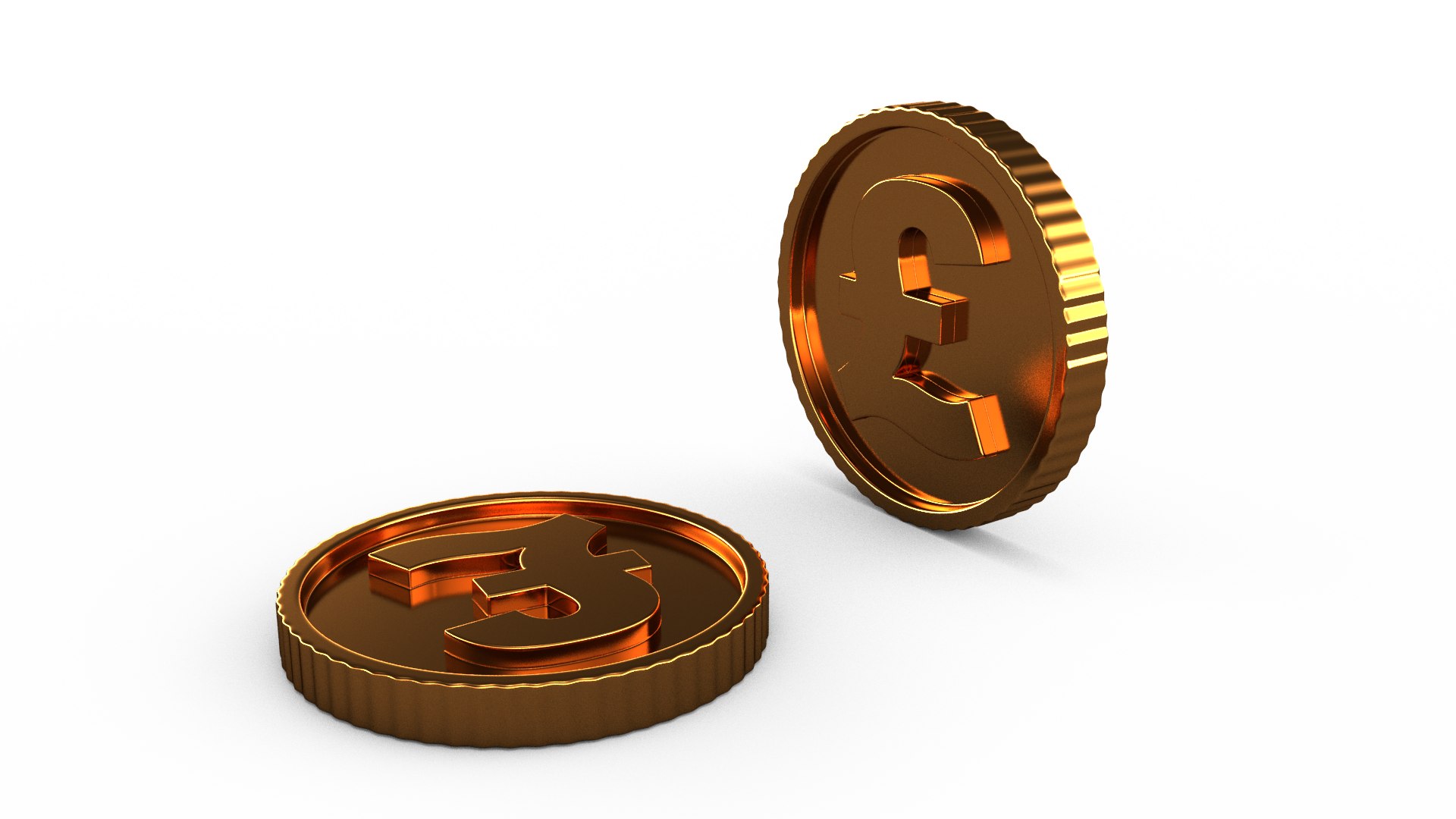 Golden Coin Pound 3D Model - TurboSquid 1654450