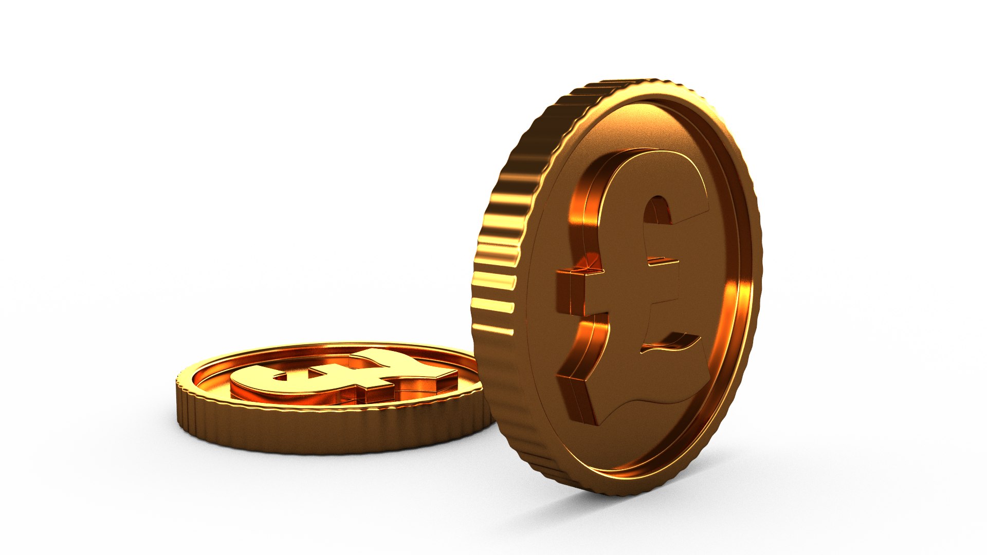 Golden Coin Pound 3D Model - TurboSquid 1654450