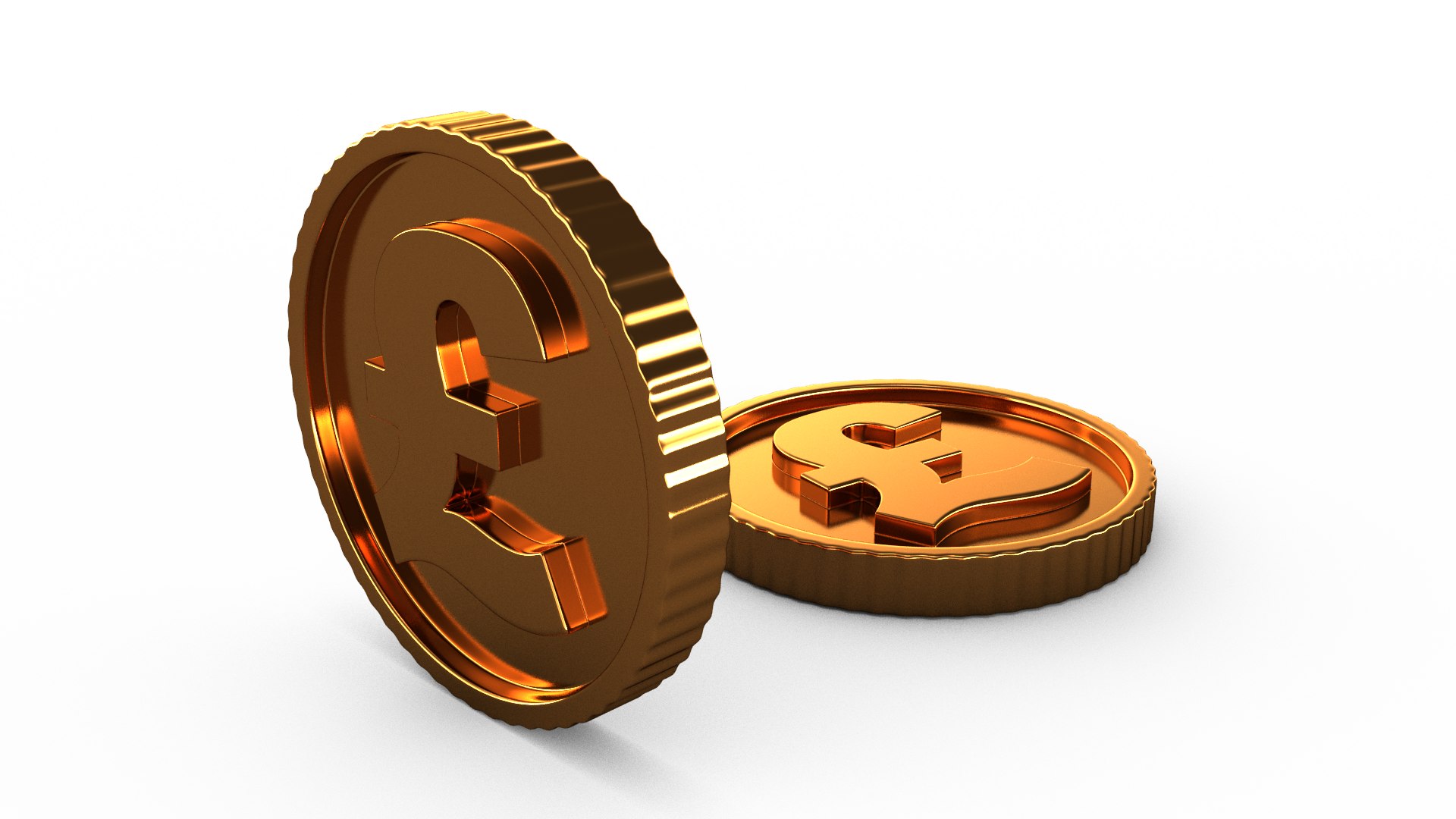 Golden Coin Pound 3D Model - TurboSquid 1654450