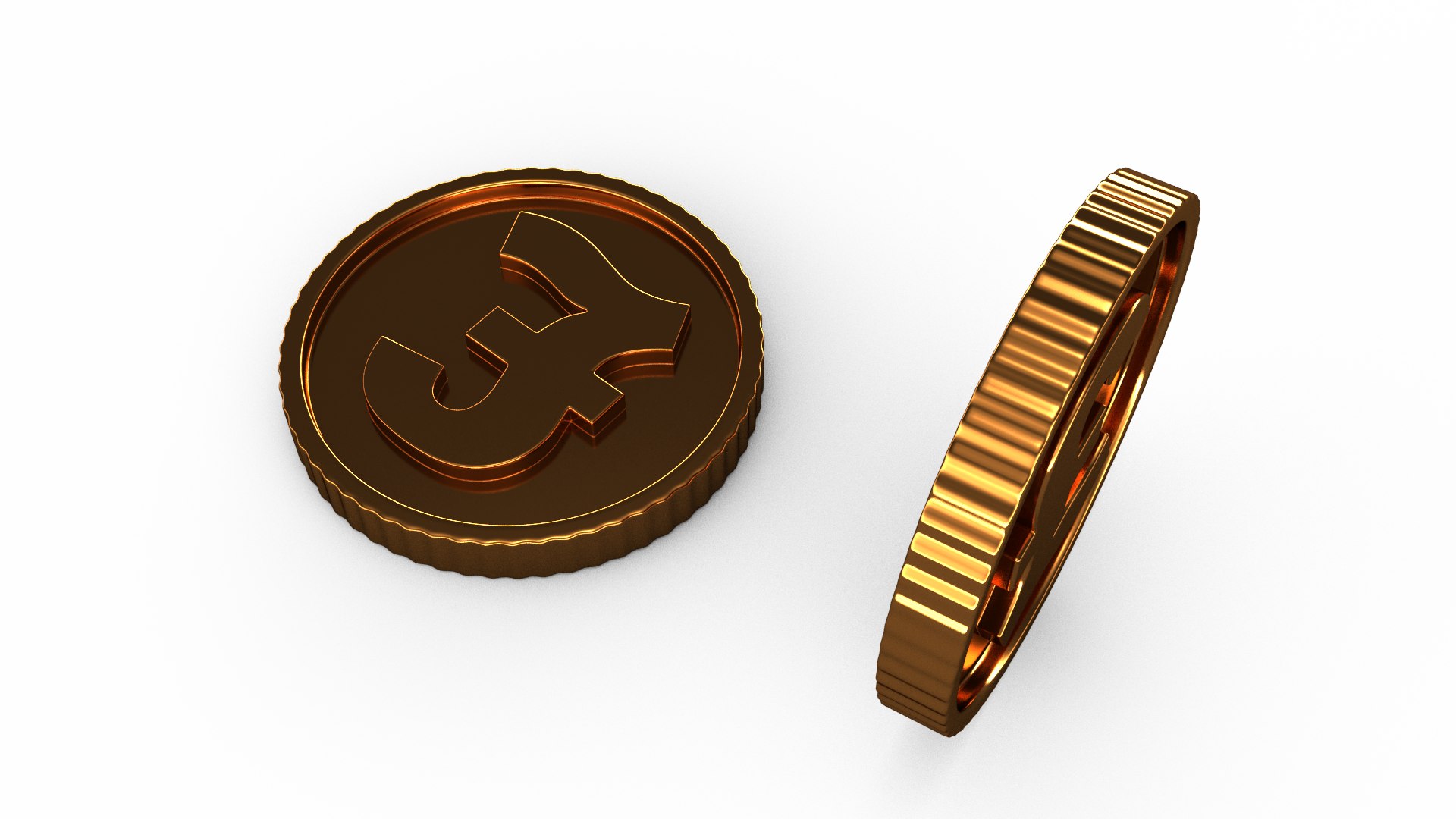 Golden Coin Pound 3D Model - TurboSquid 1654450