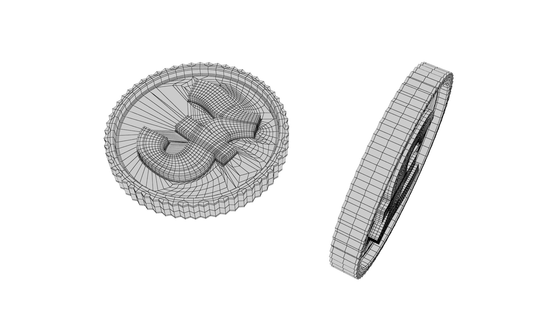 Golden Coin Pound 3D Model - TurboSquid 1654450