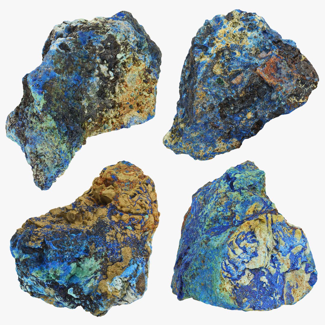 3D Azurite Crystal Collection Model - TurboSquid 2309232