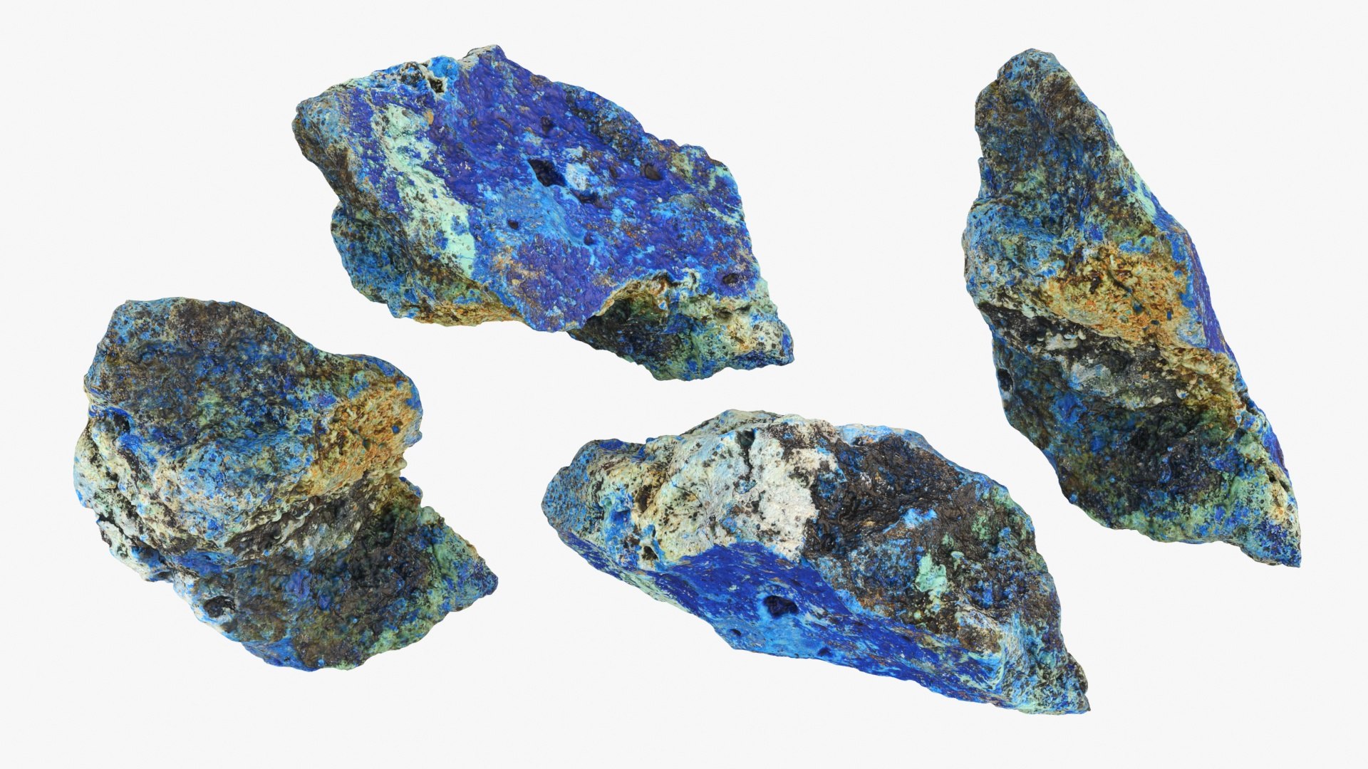 3D Azurite Crystal Collection Model - TurboSquid 2309232