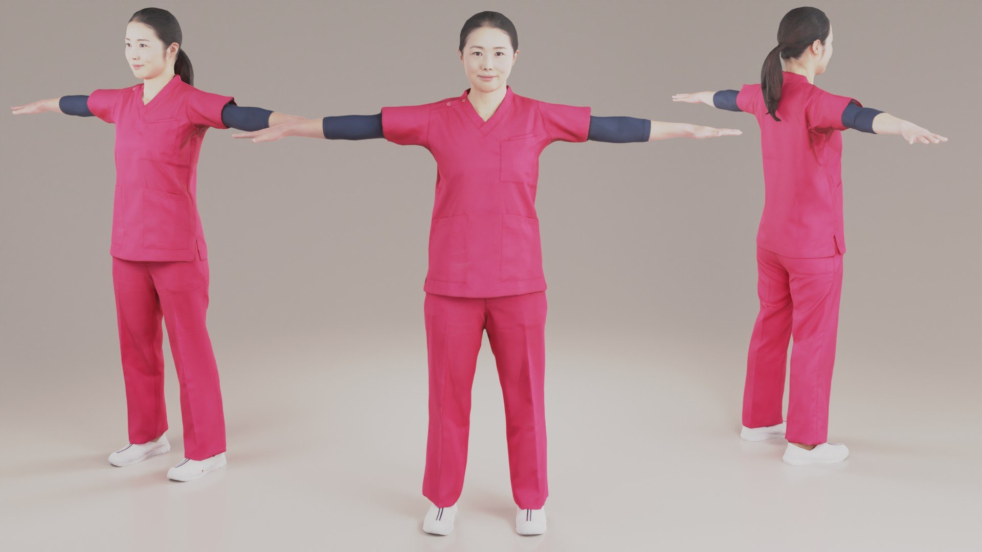 3D Asian Nurse Woman Animation3D 190 Yuki - TurboSquid 2142613