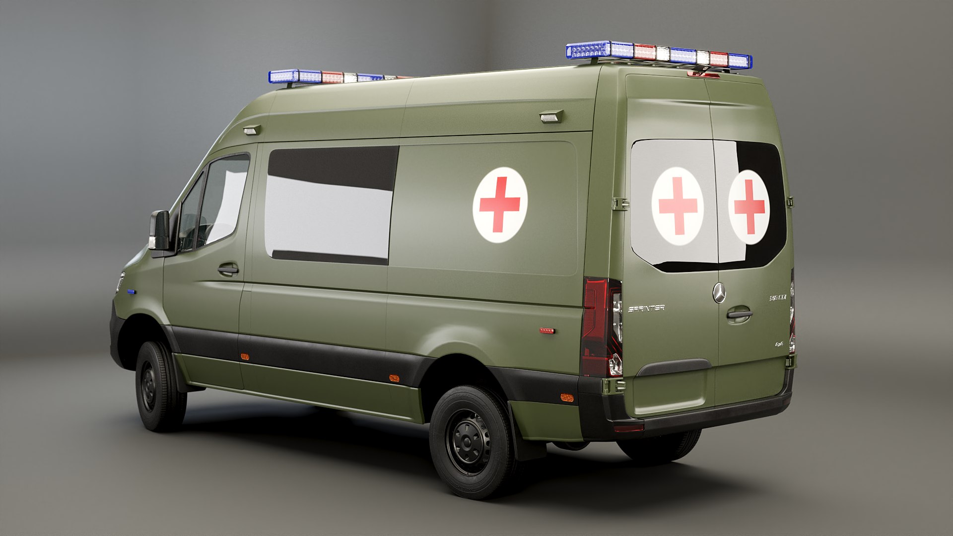 Mercedes Sprinter 4x4 Military Ambulance 3D Model - TurboSquid 2300604
